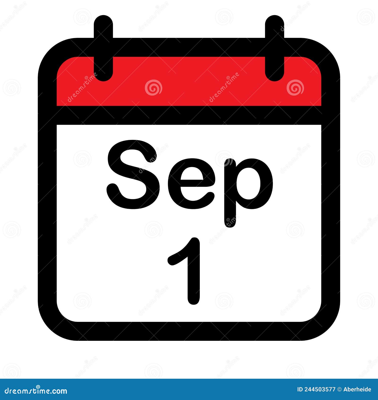 Calendar Icon with First September Stock Vector - Illustration of ...