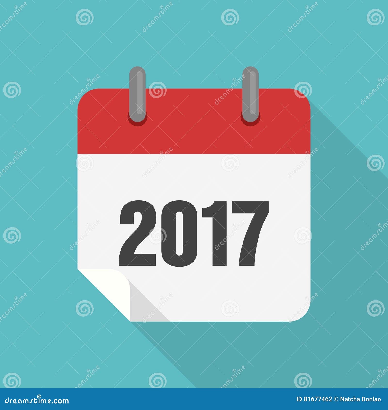 Calendar 2017 Icon Flat Design Stock Vector - Illustration of page ...