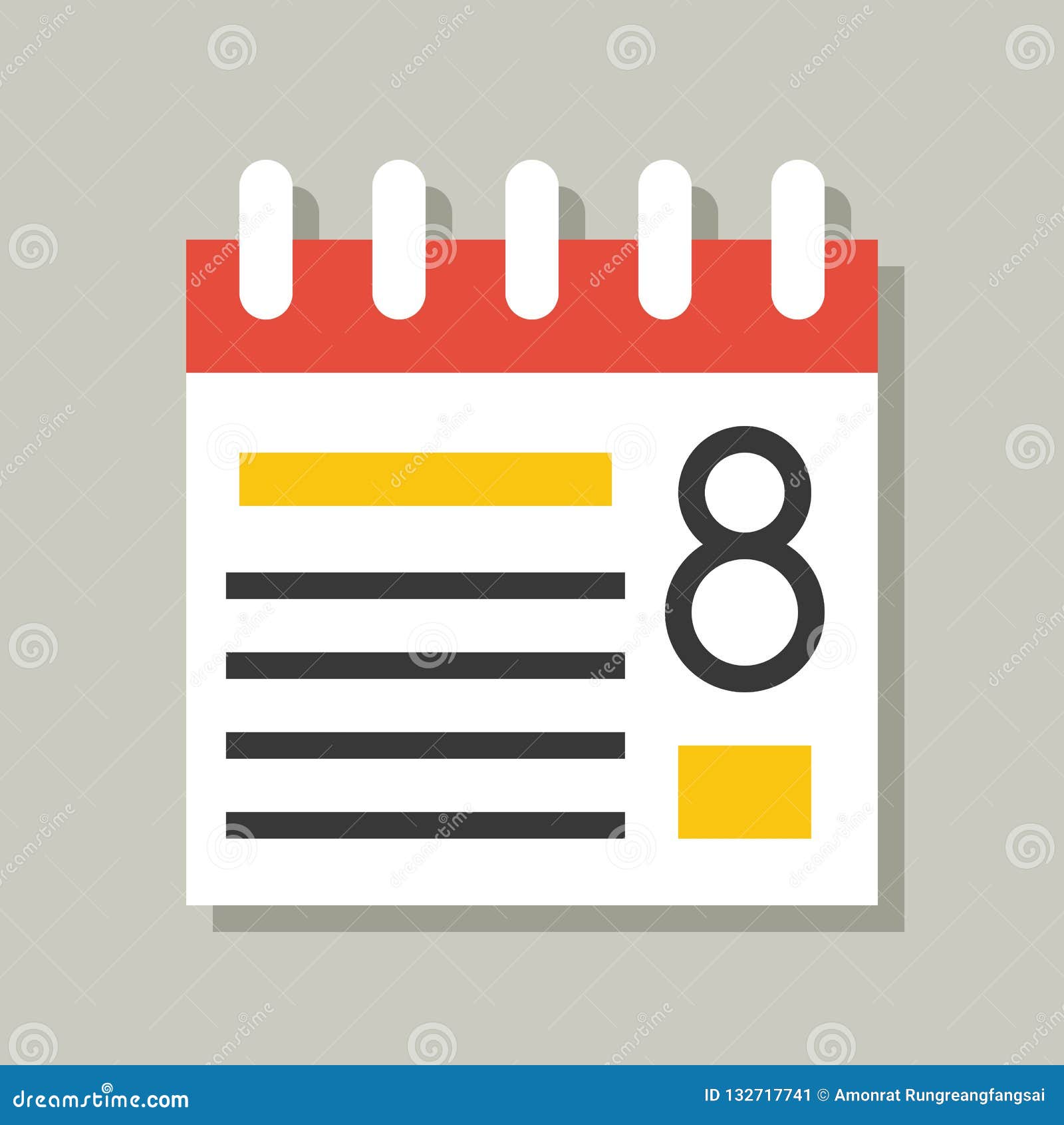 Calendar Icon, Flat Design Vector Pixel Perfect Stock Vector ...