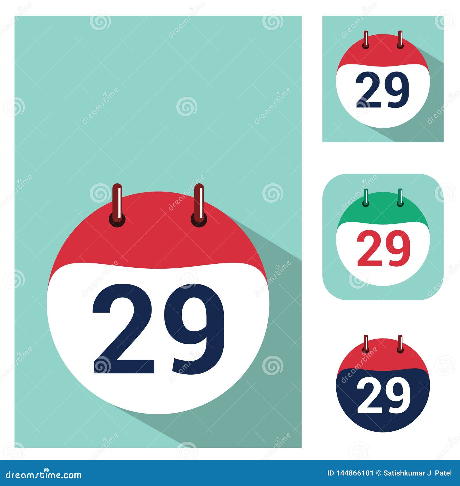 29 - Calendar Icon with Color Options. Isometric Calendar Icon. Flat ...