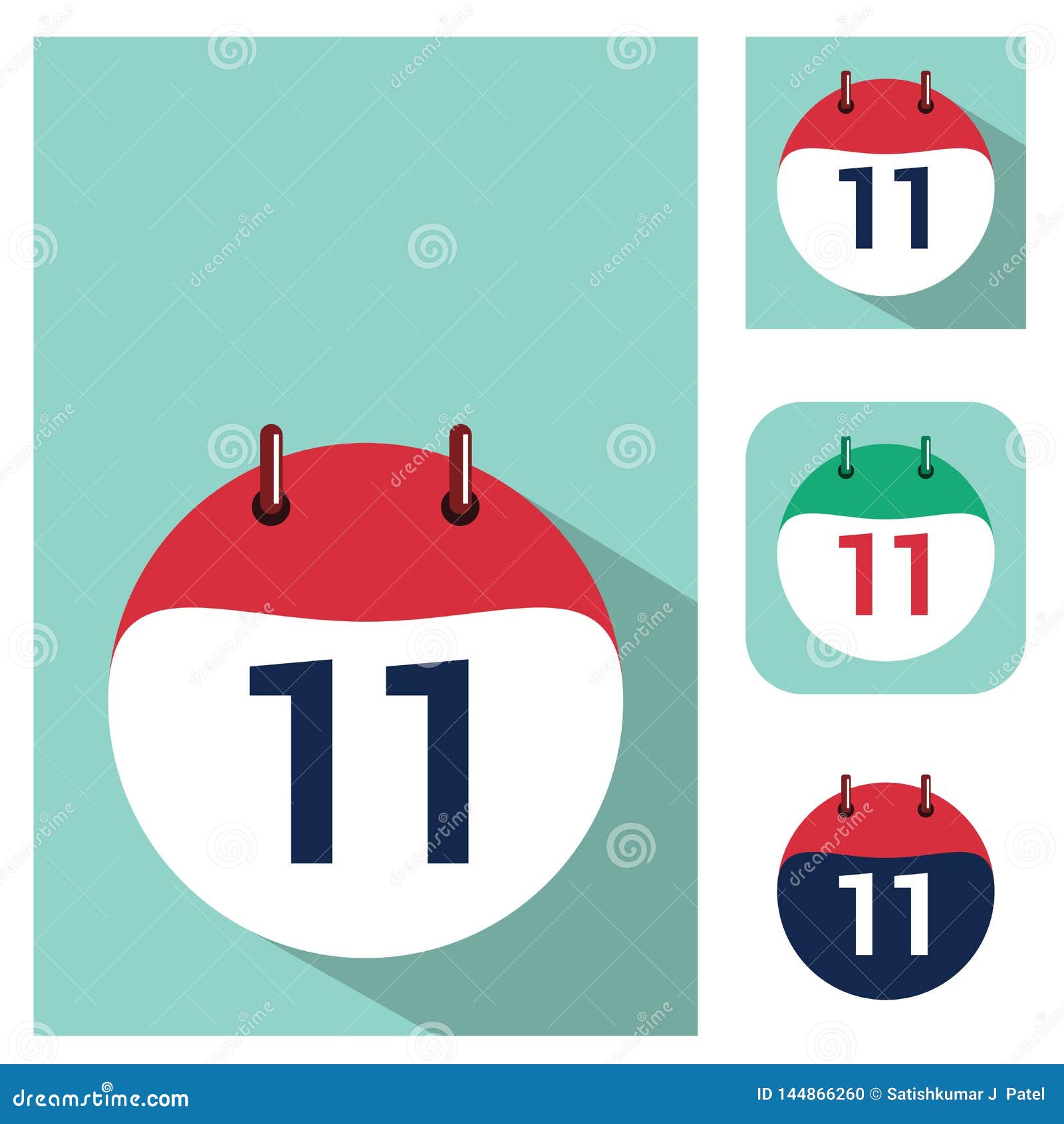 11 - Calendar Icon with Color Options. Isometric Calendar Icon. Flat ...