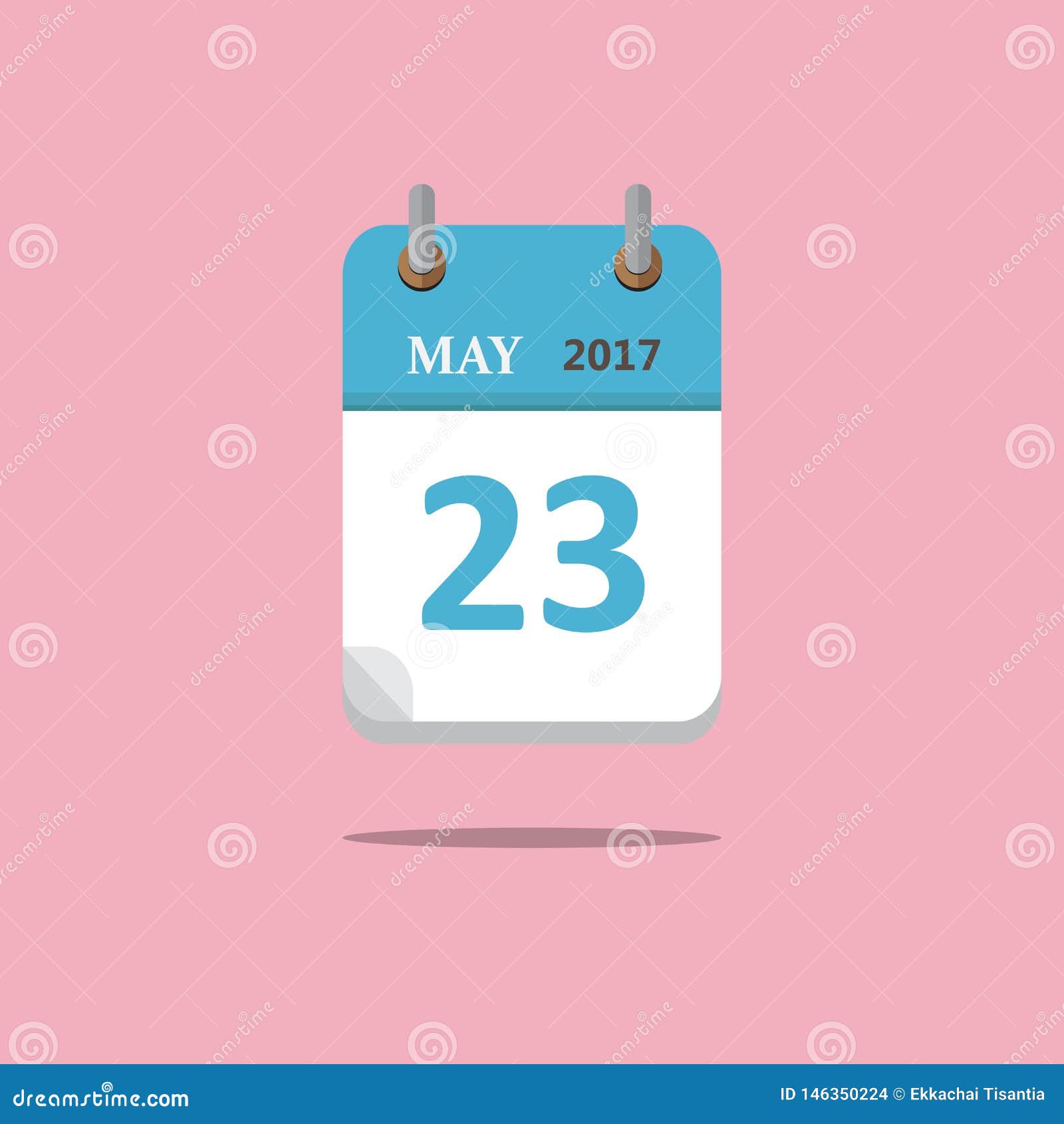 Calendar Icon Flat Style on Pink Background. Vector. Illustration ...