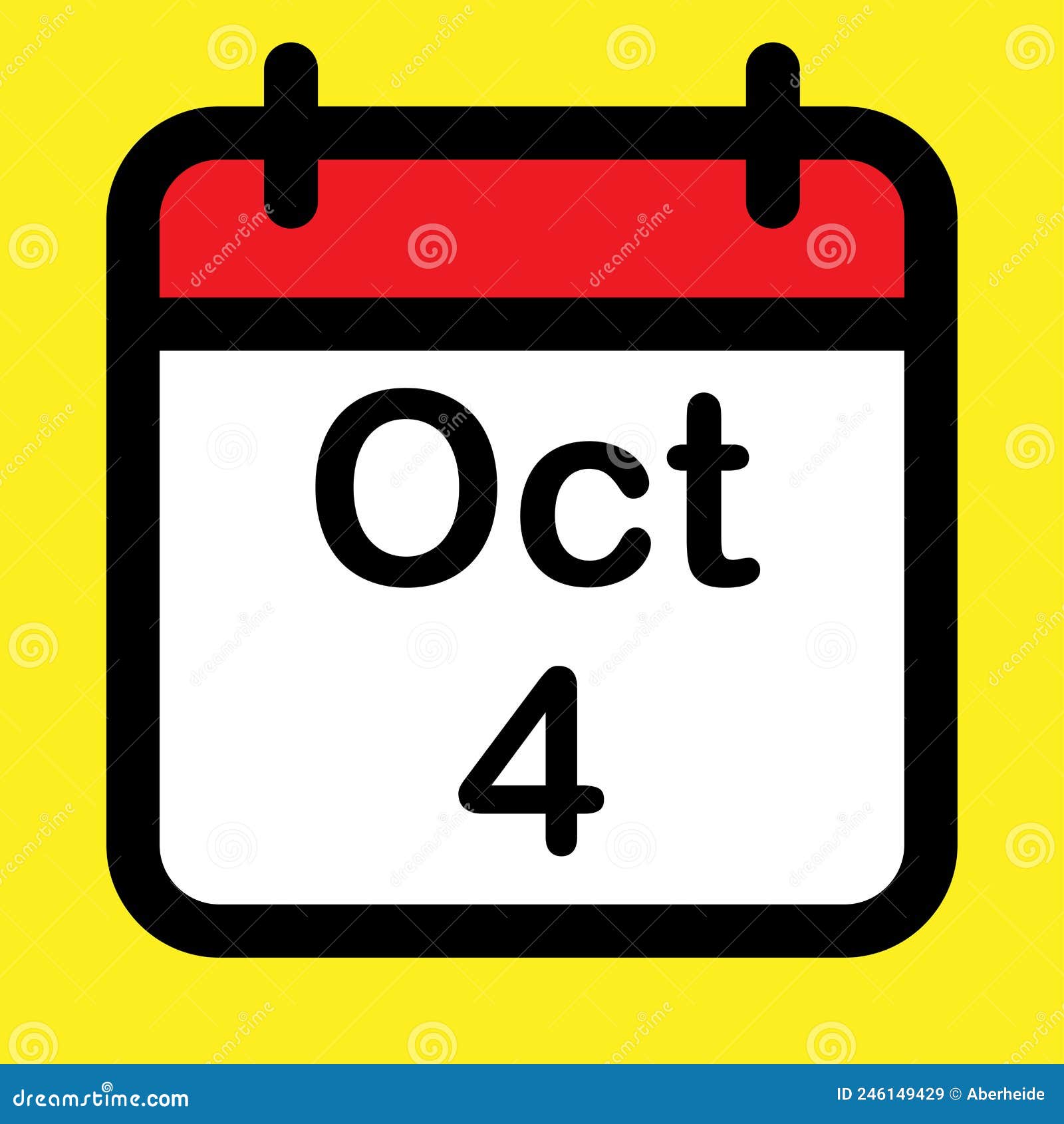 Calendar Icon Fourth October Stock Vector - Illustration of organizer ...