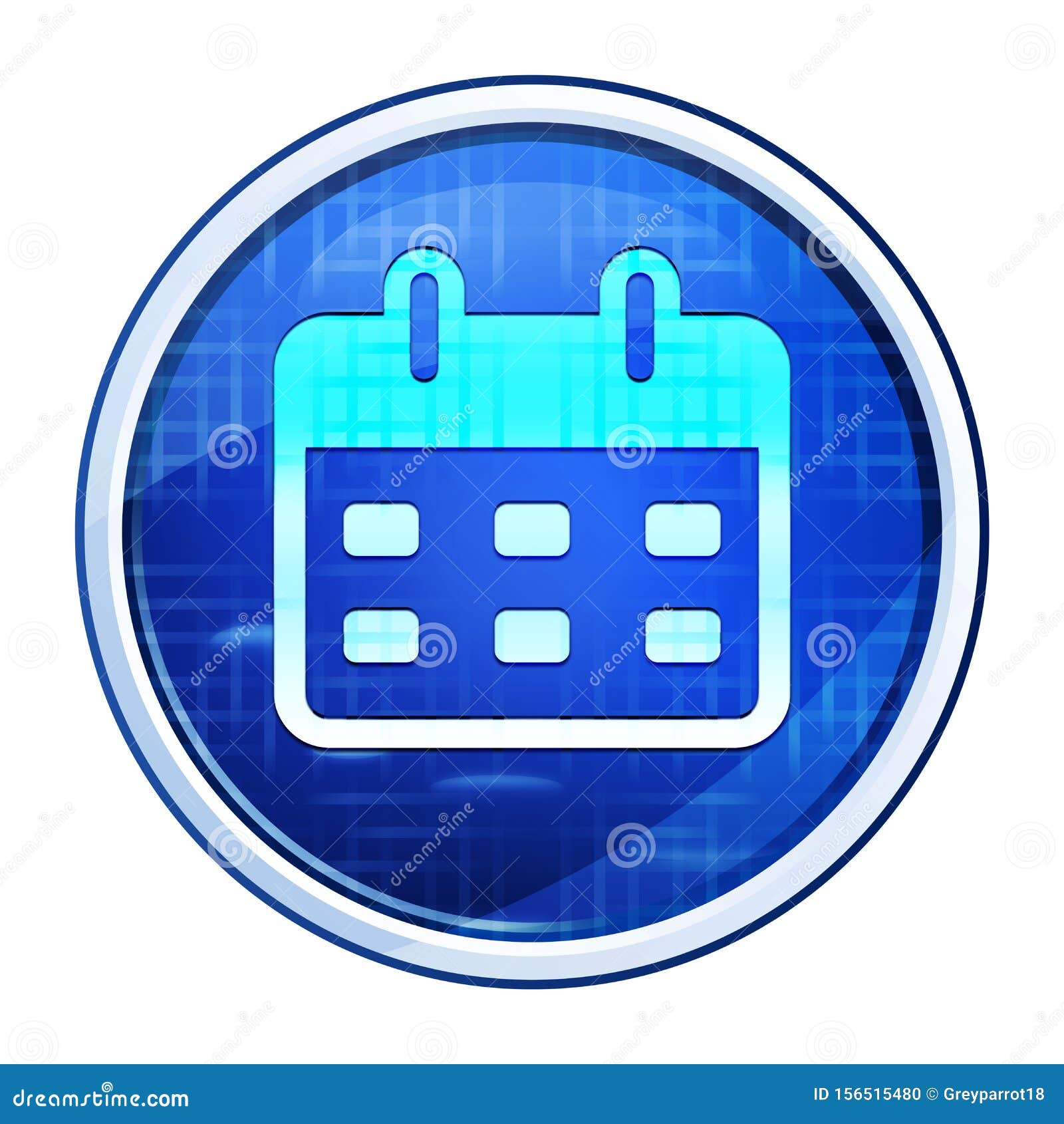 Calendar Icon Futuristic Blue Round Button Vector Illustration Stock ...