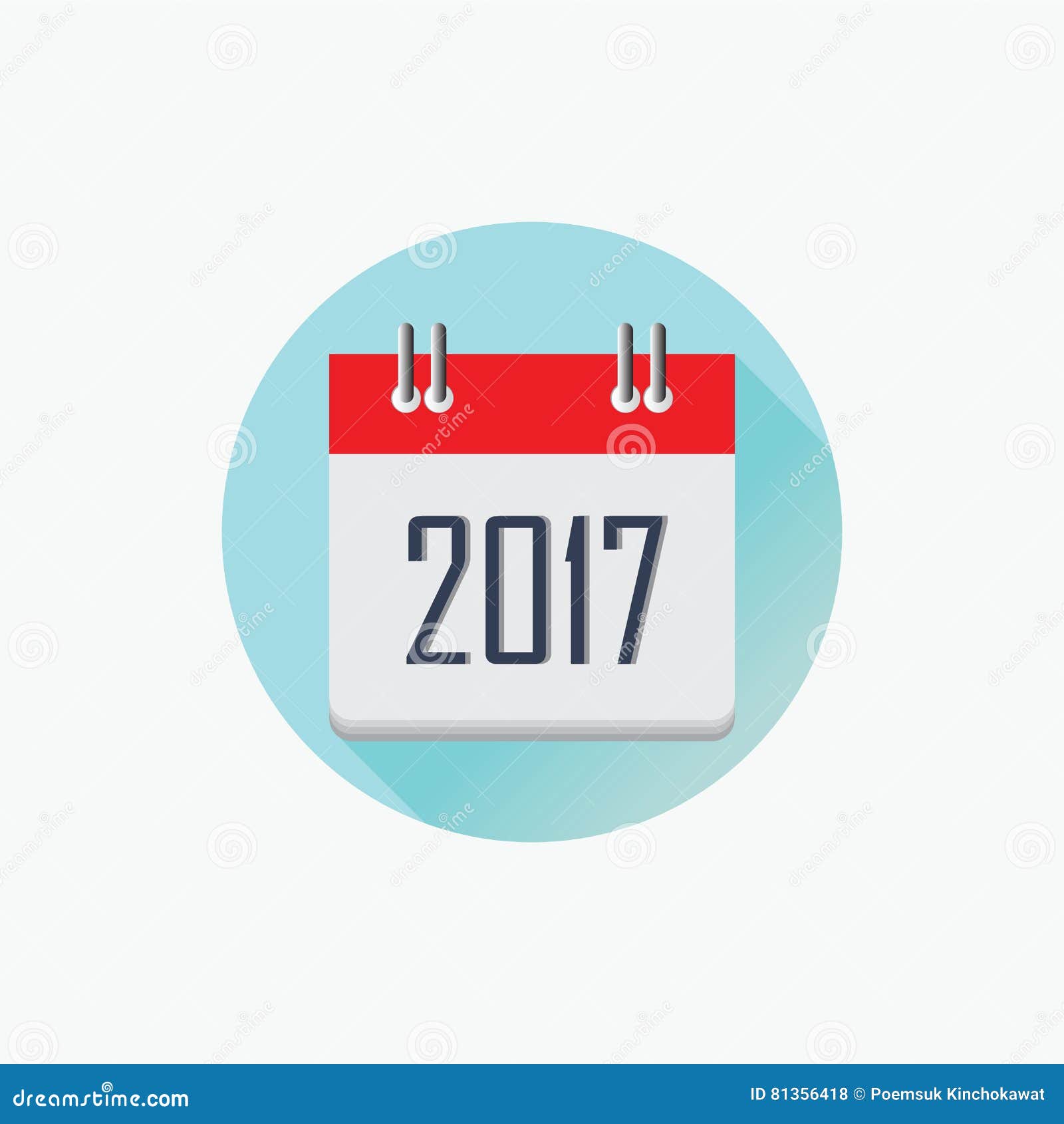 2017 Calendar Icon, Happy New Year 2017, Flat Designed Vector Il Stock ...