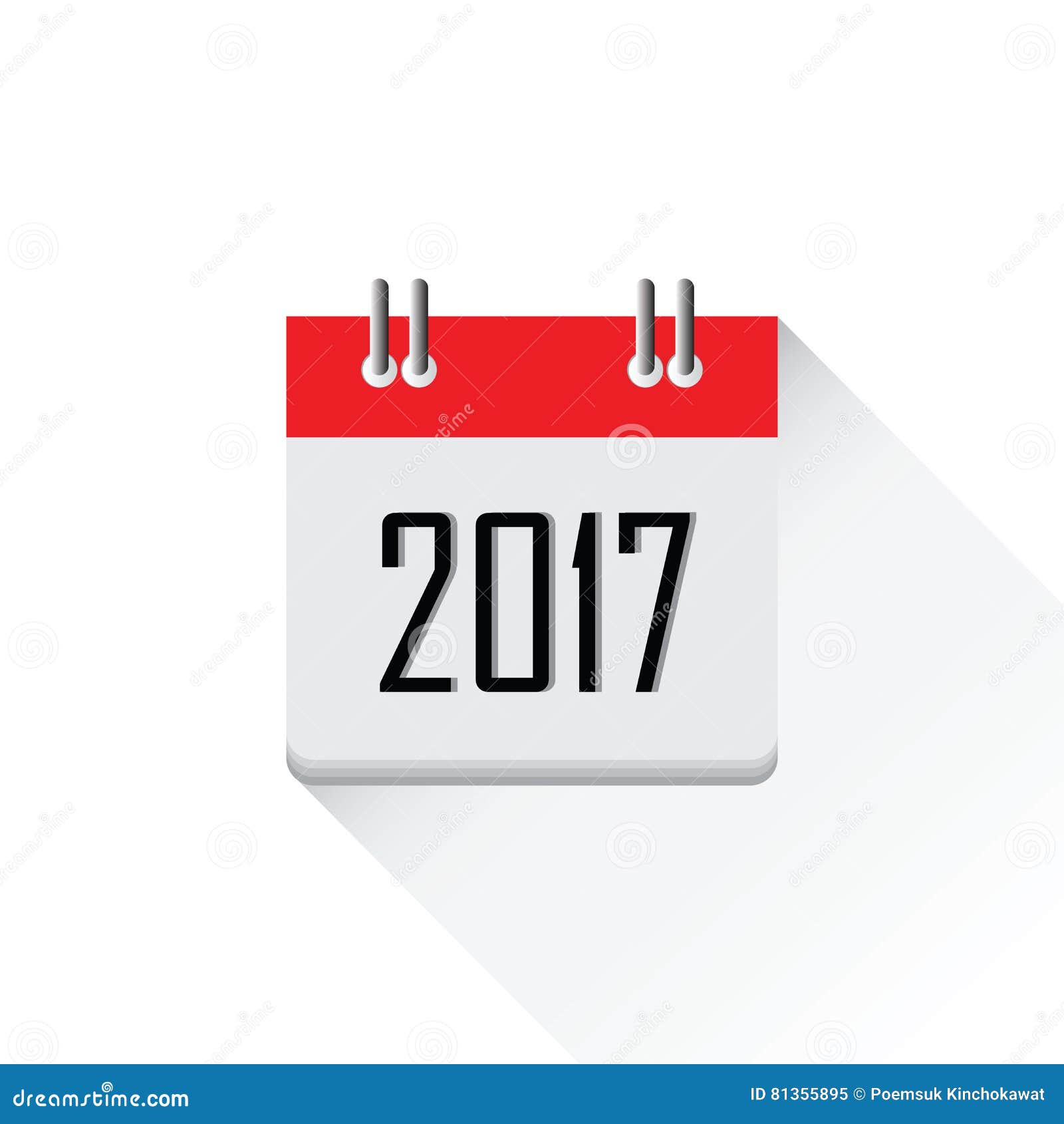 2017 calendar icon. stock vector. Illustration of reminder - 81355895