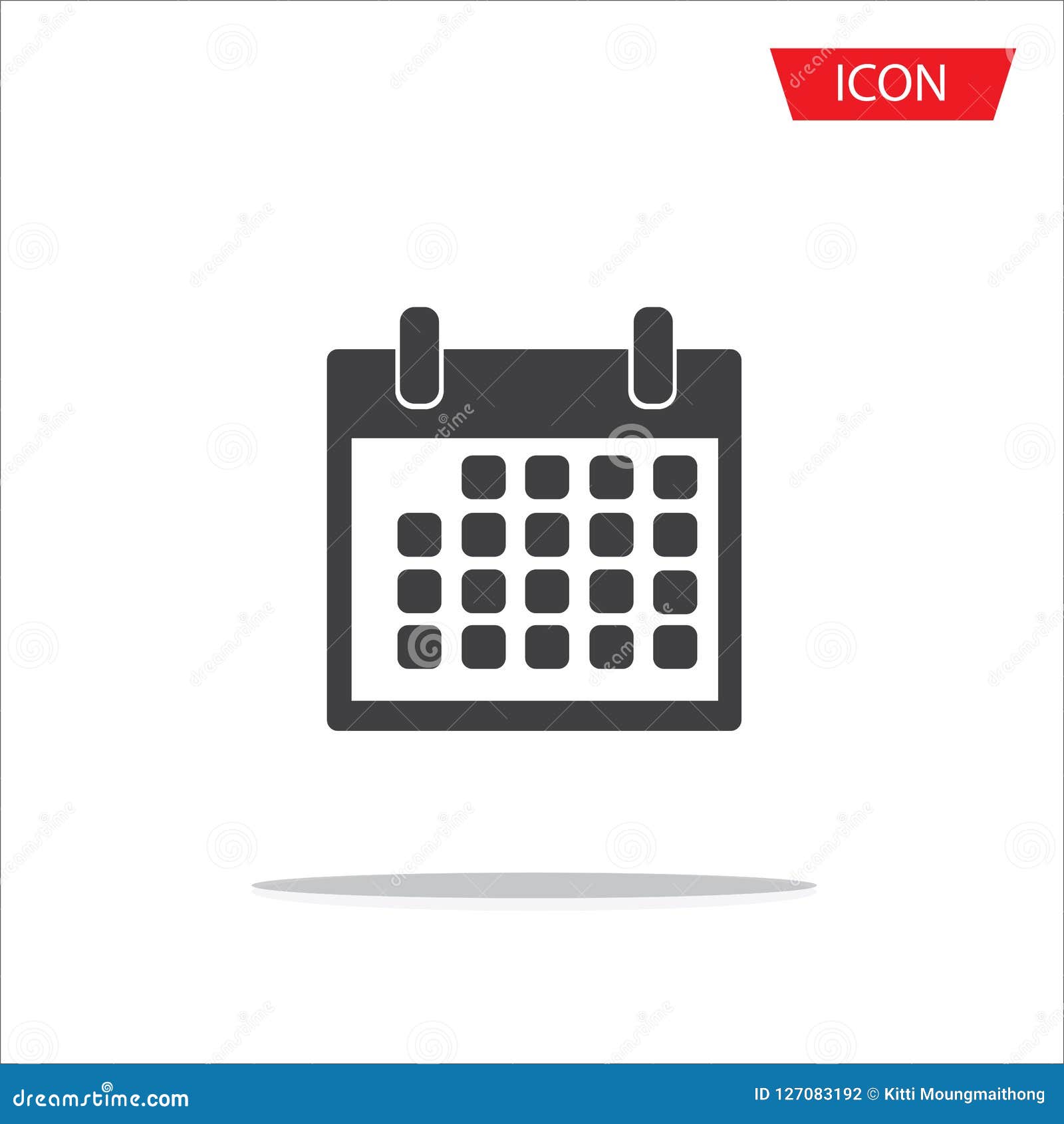 Calendar Icon Isolated on White Background. Stock Vector - Illustration ...