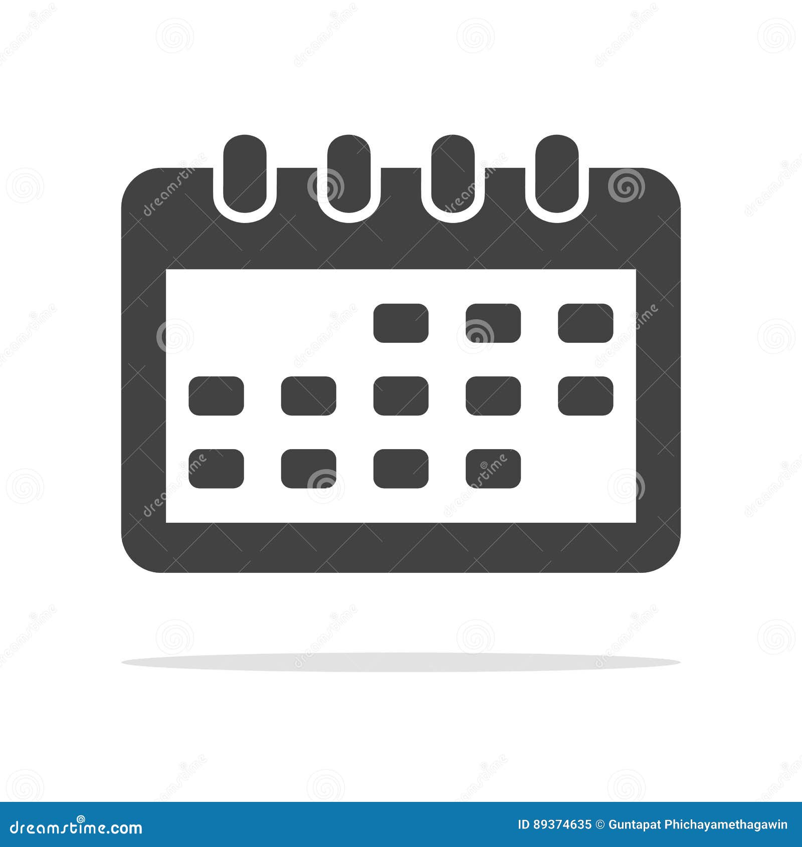 Calendar Icon Isolated on White Background ,Flat Style. Stock Vector ...