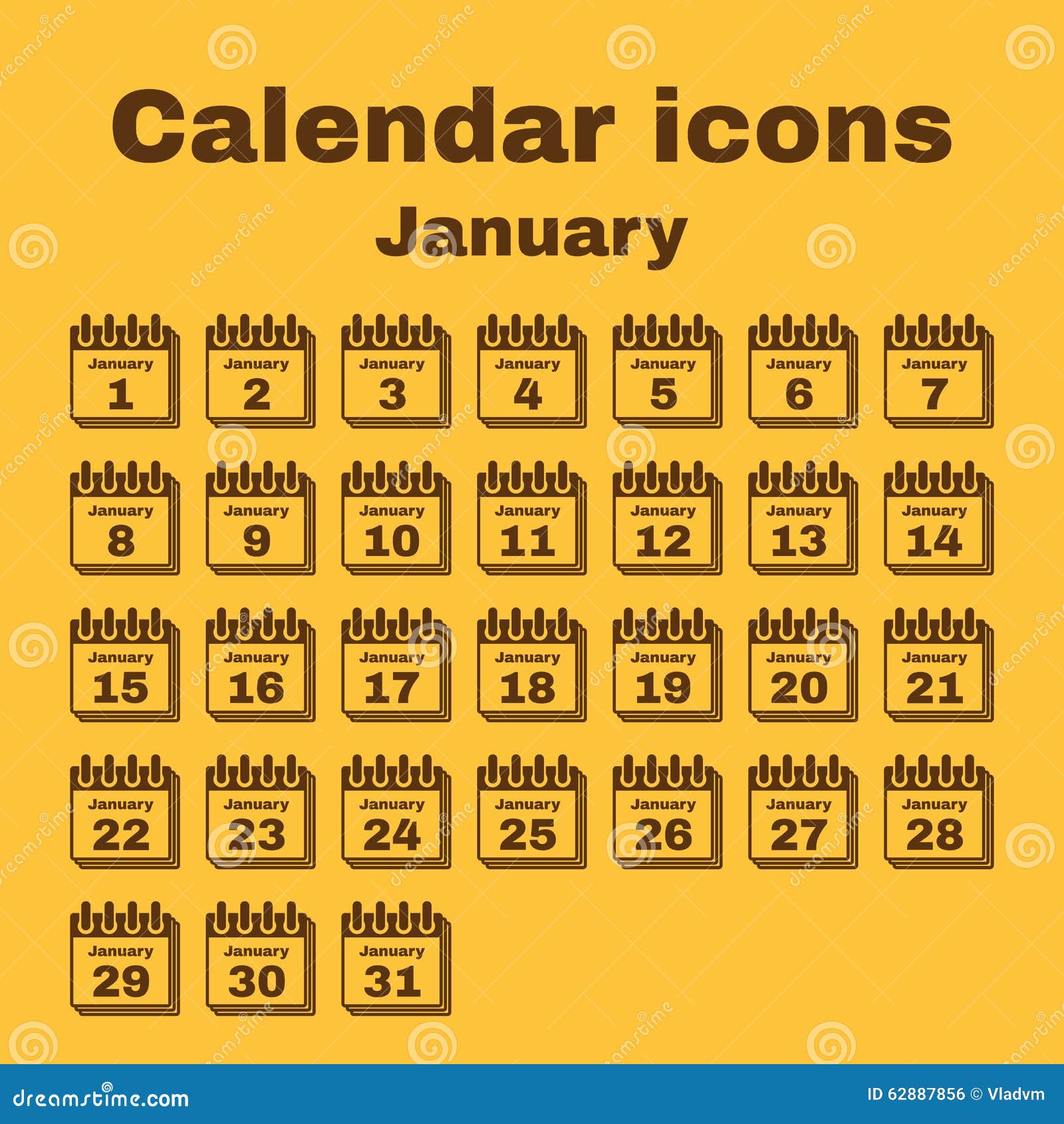 The Calendar Icon. January Symbol Stock Illustration - Illustration of ...