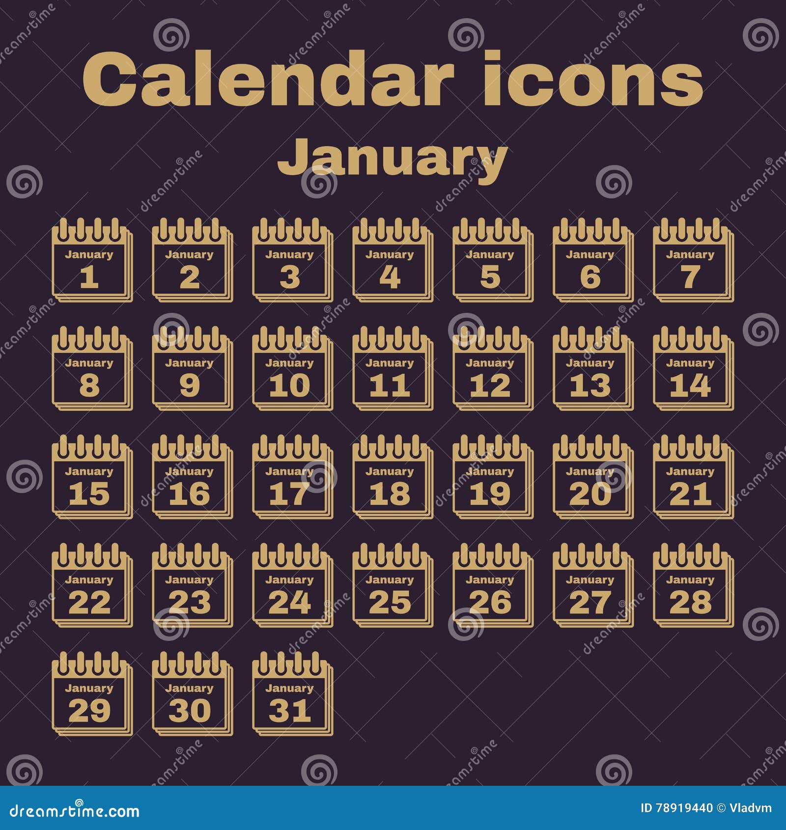 The Calendar Icon. January Symbol Stock Vector - Illustration of ...
