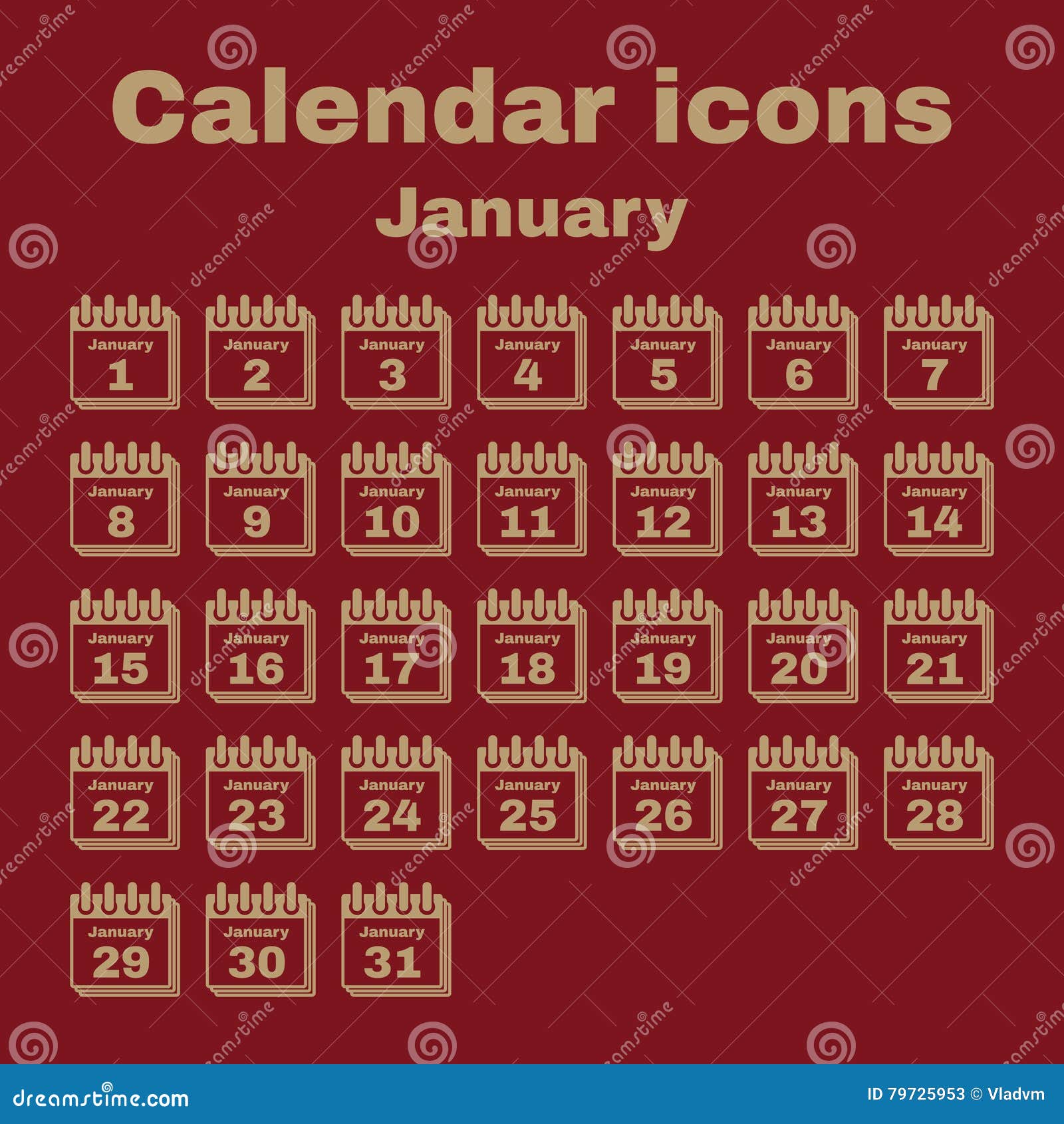 The Calendar Icon. January Symbol Stock Vector - Illustration of office ...