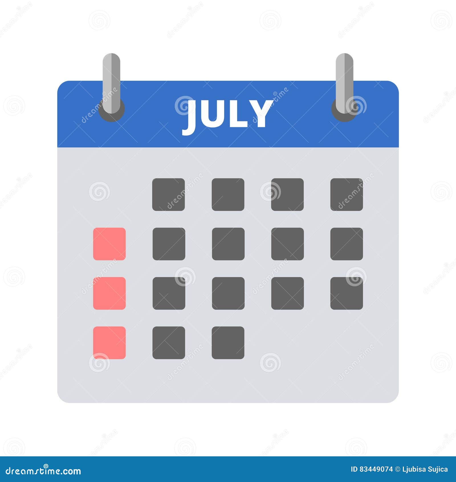 Calendar icon July stock vector. Illustration of business - 83449074