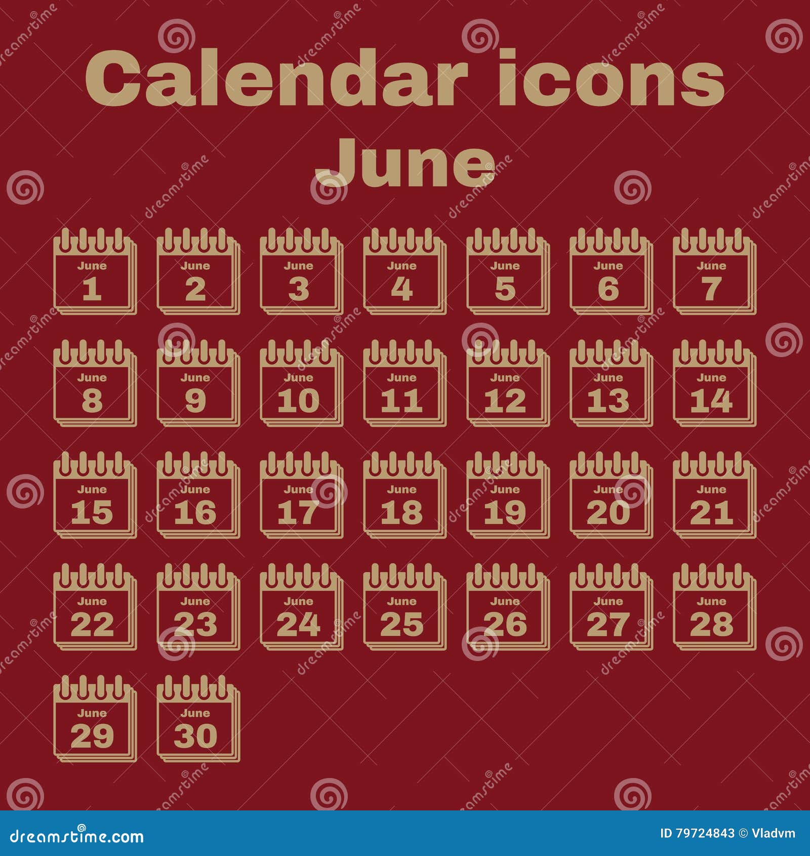 The Calendar Icon. June Symbol Stock Vector - Illustration of deadline ...