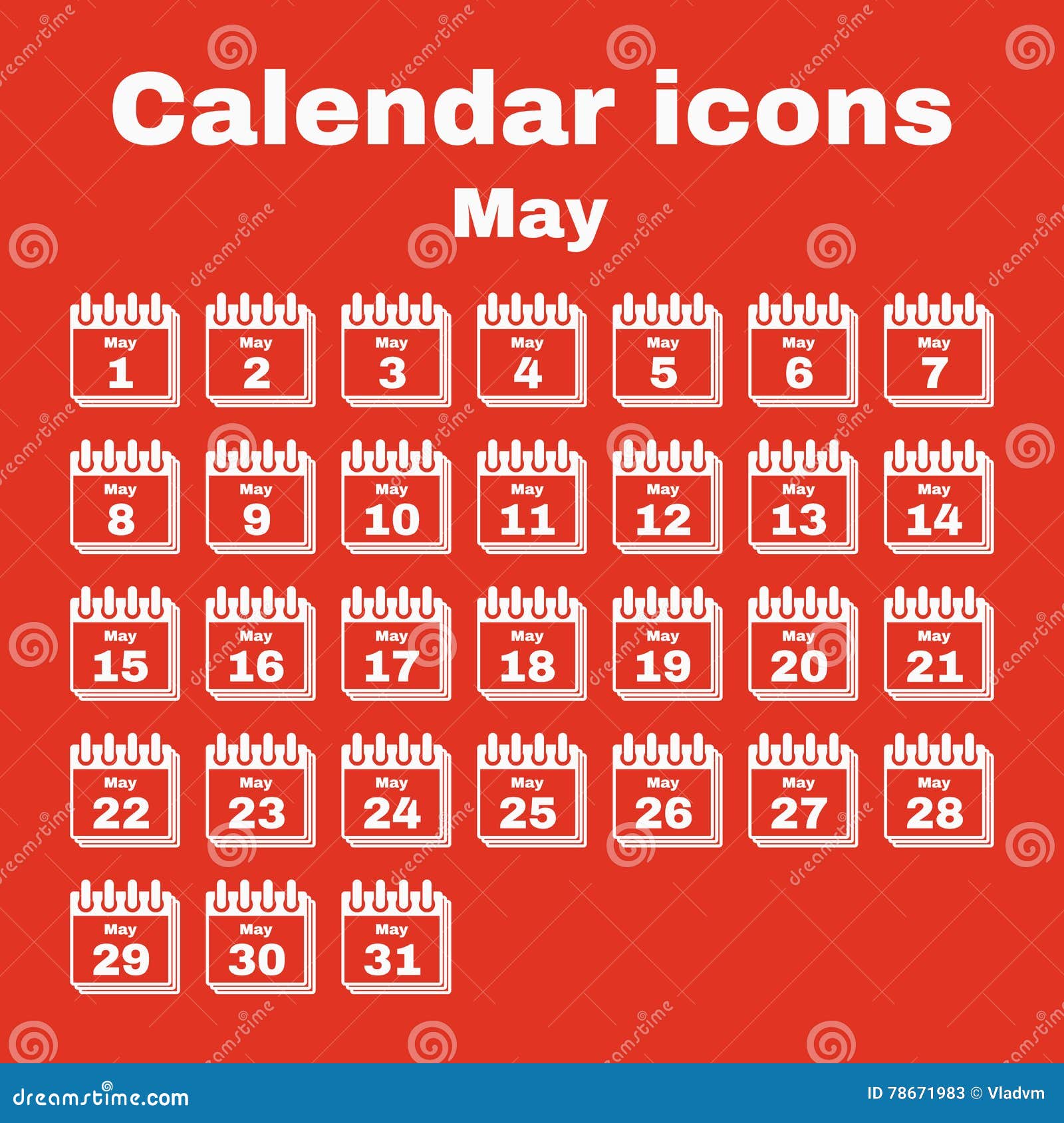 The Calendar Icon. May Symbol Stock Vector - Illustration of meeting ...