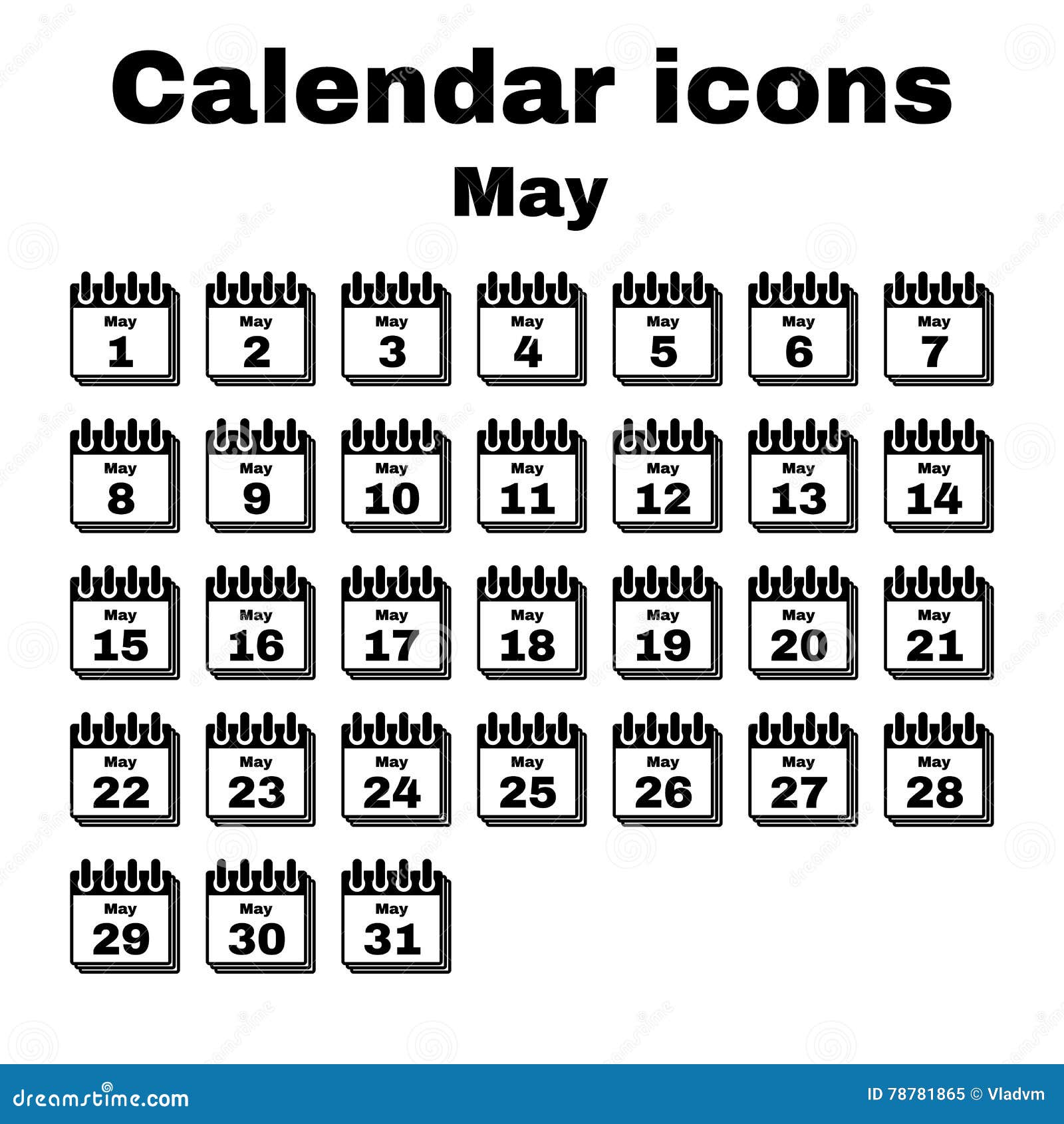 The Calendar Icon. May Symbol Stock Vector - Illustration of meeting ...