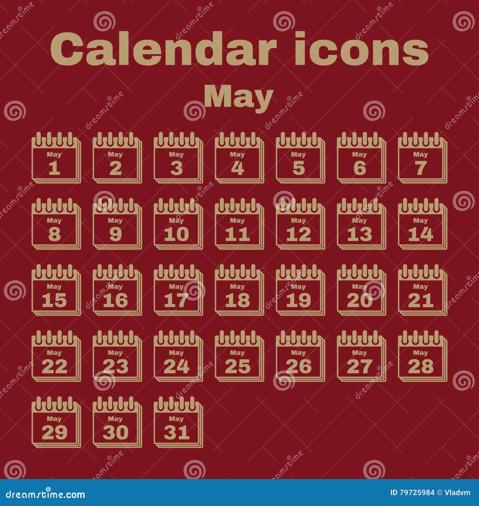 The Calendar Icon. May Symbol Stock Vector - Illustration of time, flat ...