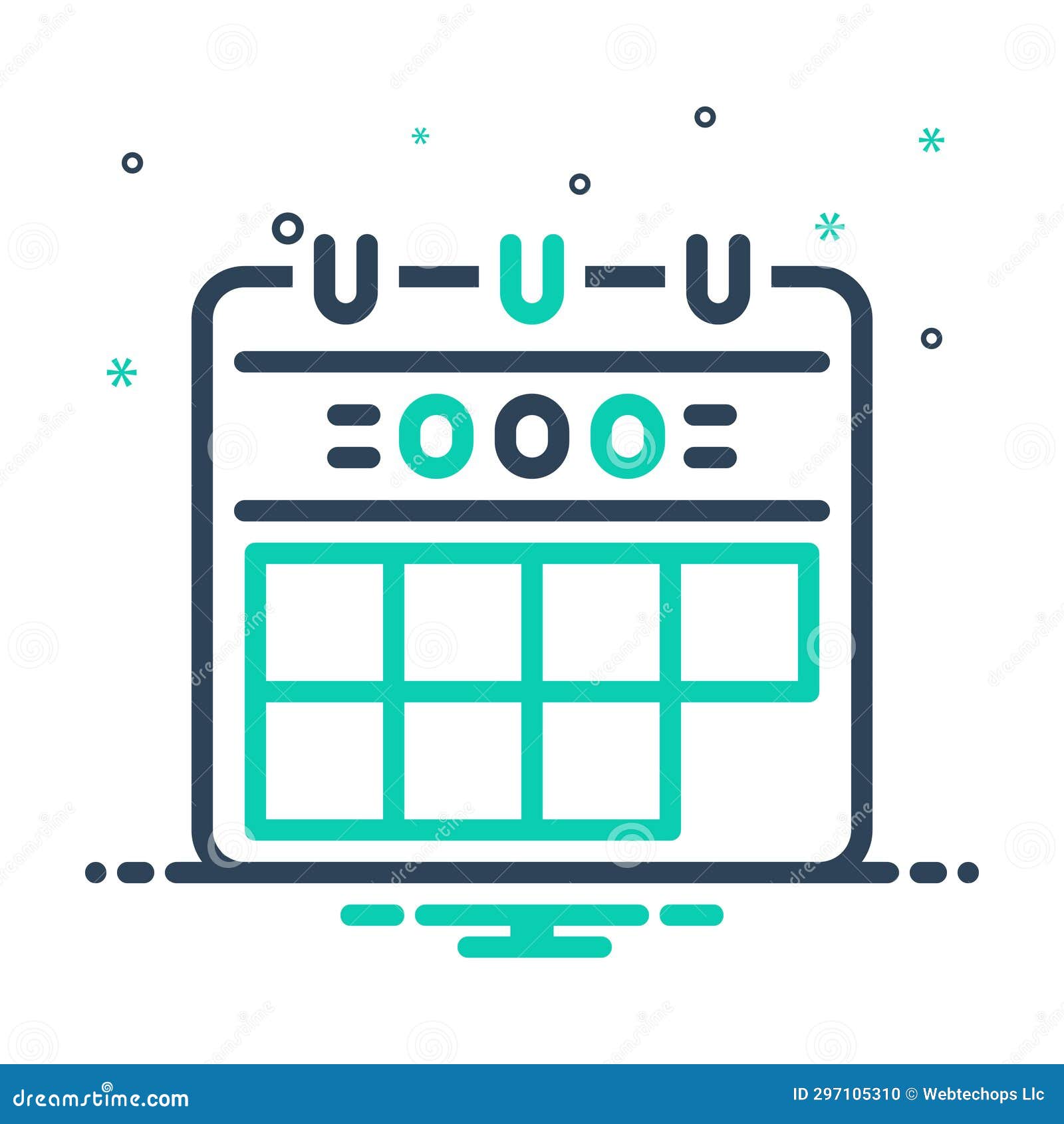 Mix Icon for Calendar, Months and Organizer Stock Vector - Illustration ...