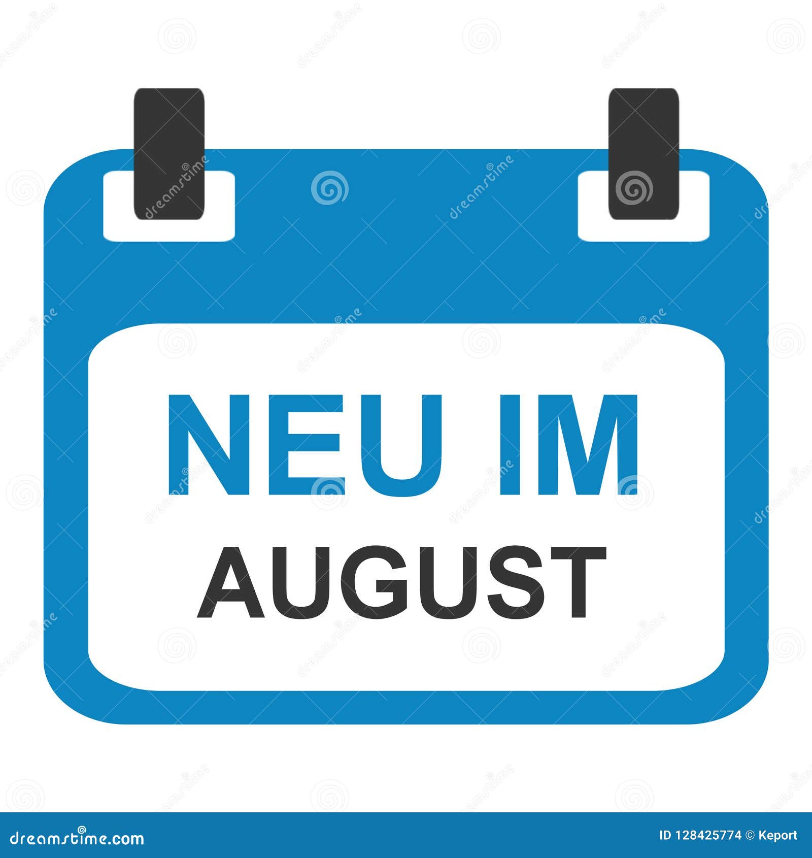 Calendar Icon: New in August German Stock Illustration - Illustration ...