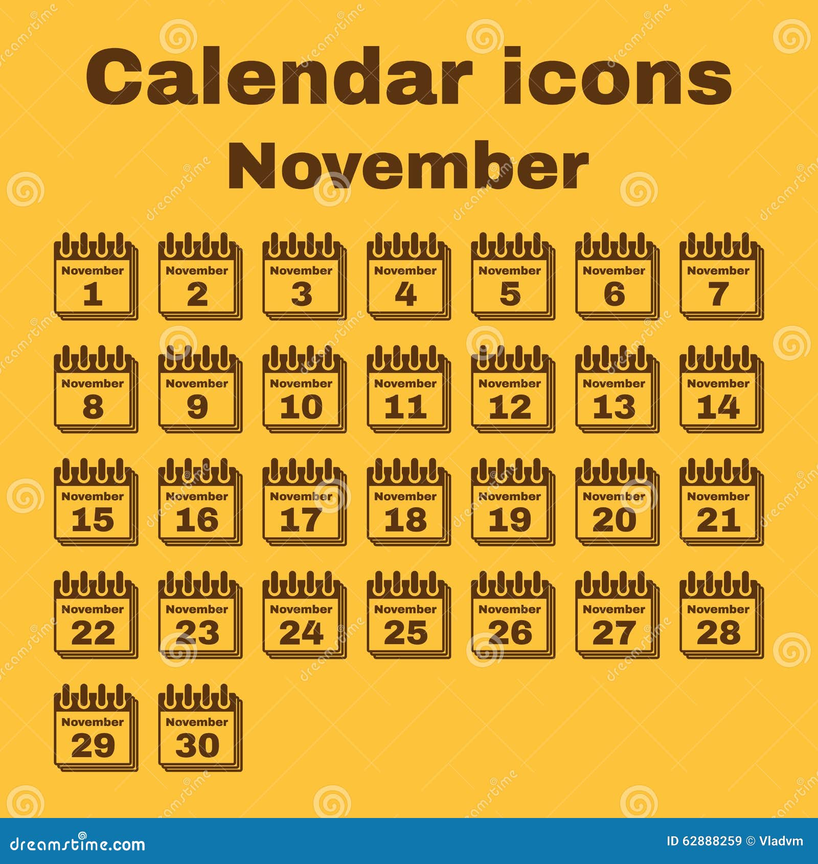 The Calendar Icon. November Symbol Stock Illustration - Illustration of ...