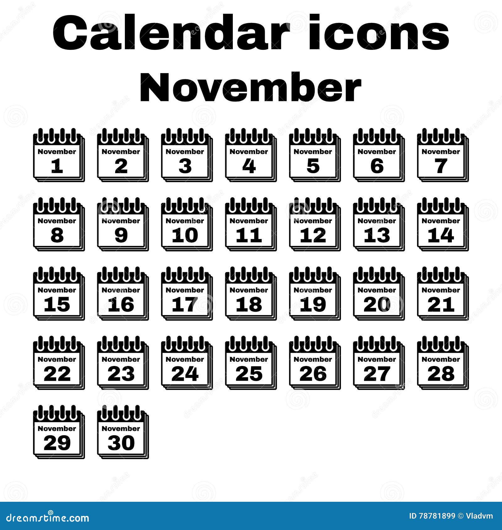 The Calendar Icon. November Symbol Stock Vector - Illustration of ...