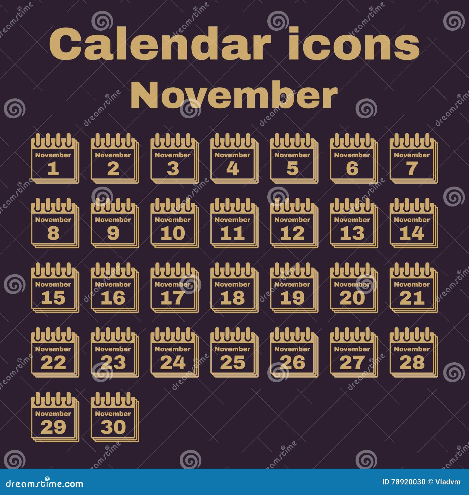 The Calendar Icon. November Symbol Stock Vector - Illustration of ...