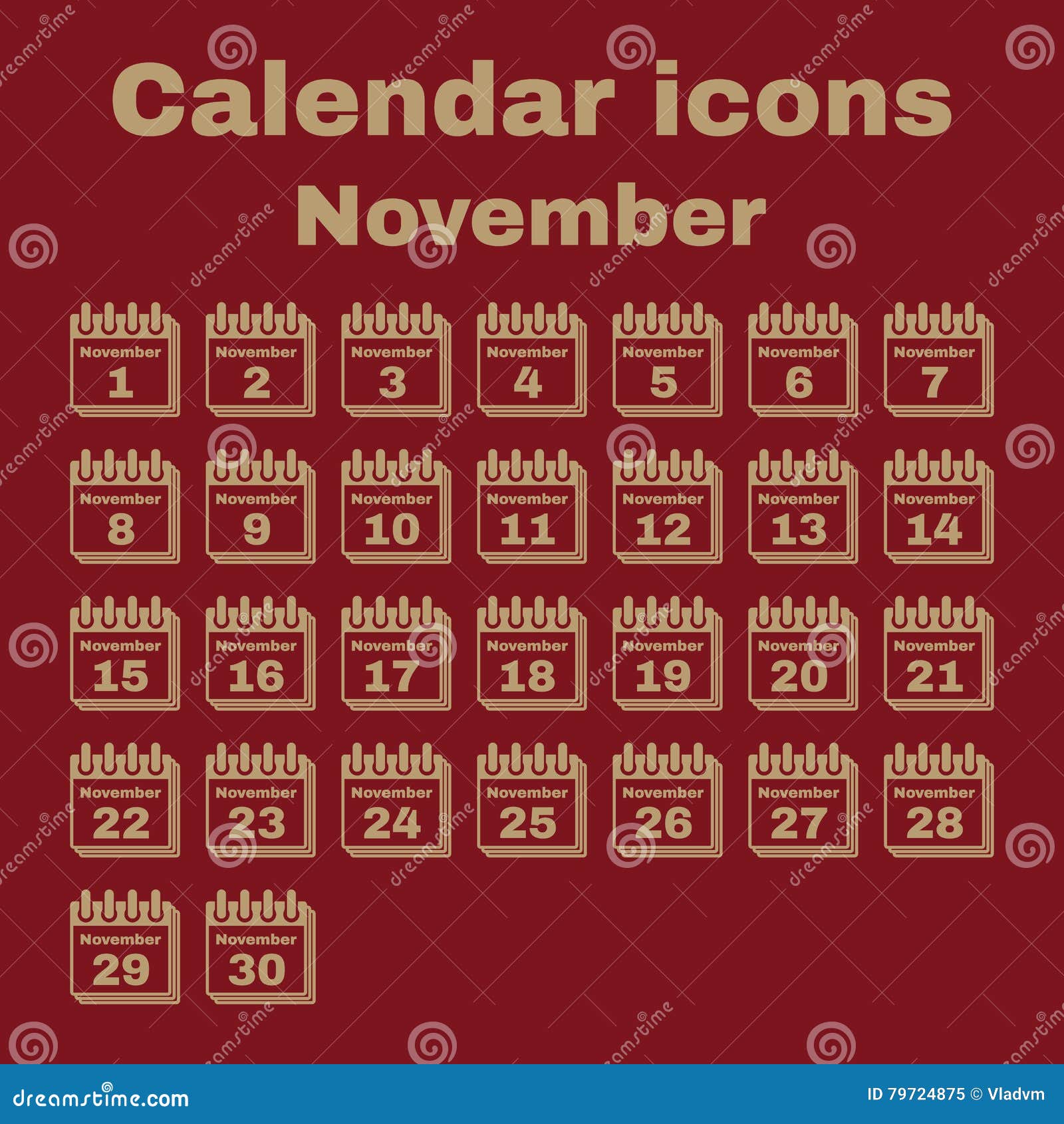 The Calendar Icon. November Symbol Stock Vector - Illustration of site ...