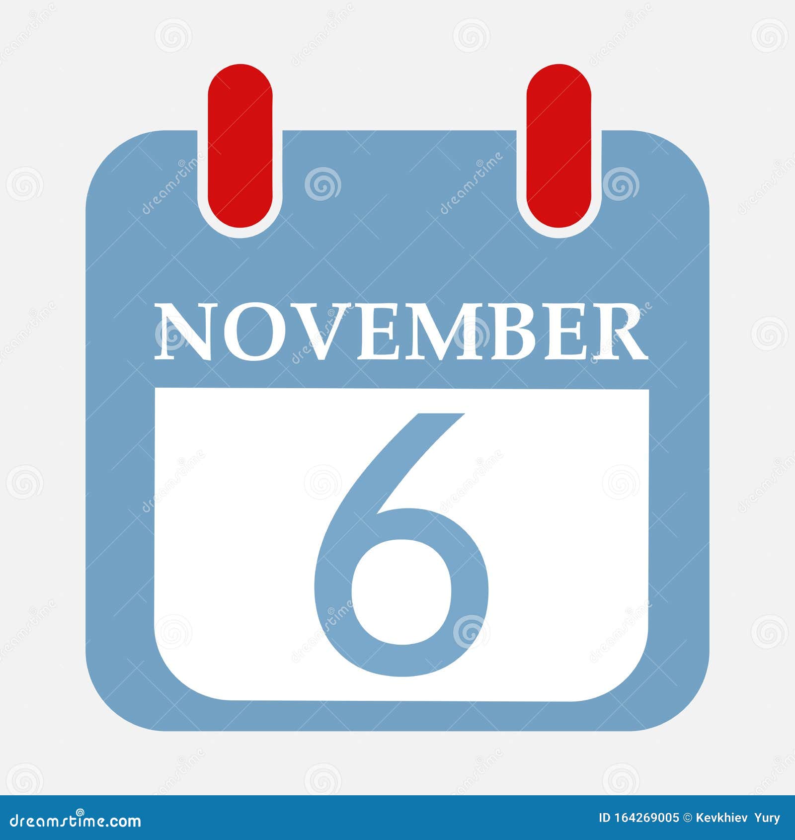 Calendar Icon November 6 Vector Illustration Eps 10 Stock Vector ...