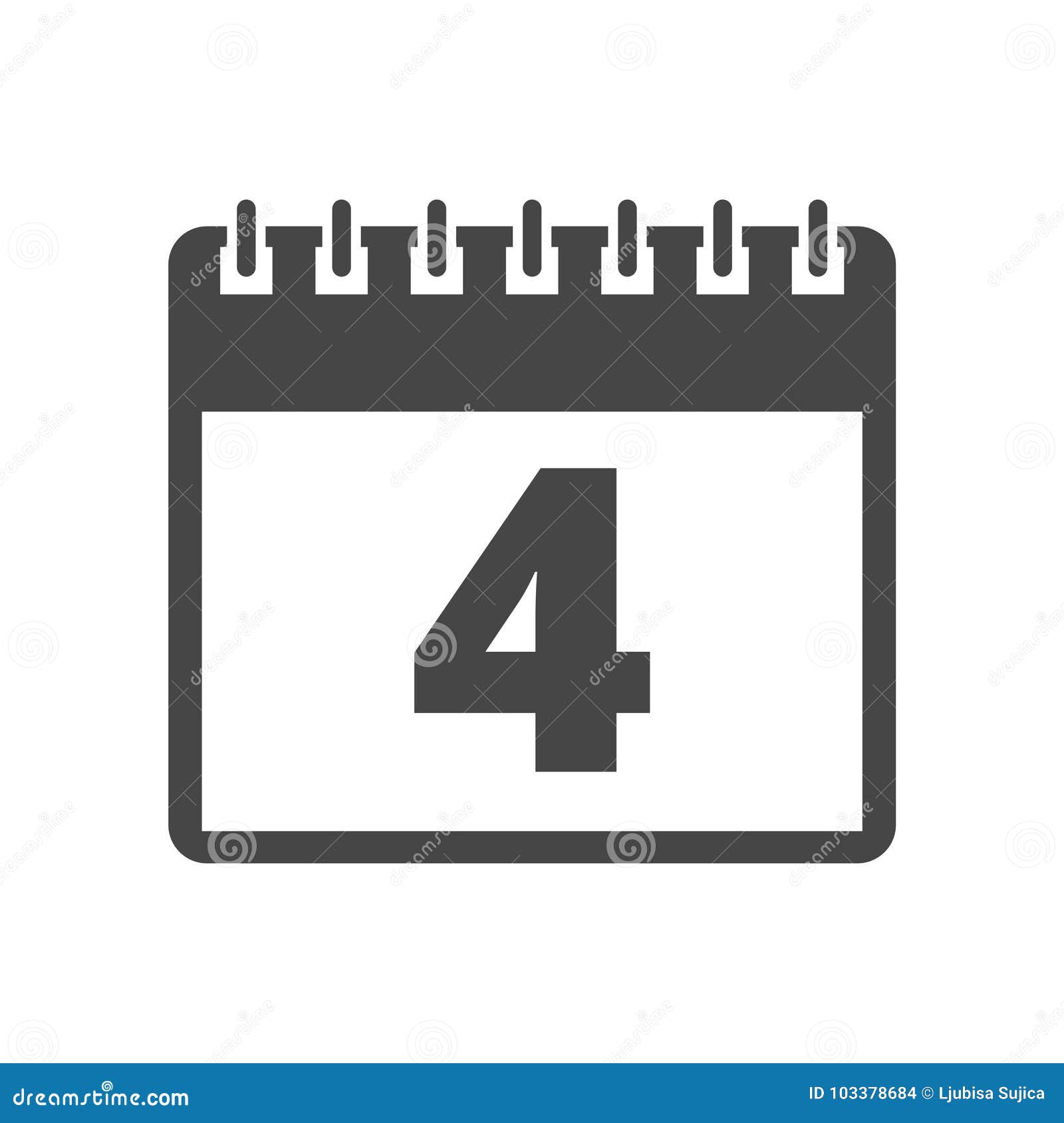 Calendar icon - number 4 stock vector. Illustration of number - 103378684