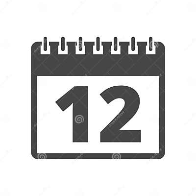 Calendar icon - number 12 stock vector. Illustration of isolated ...