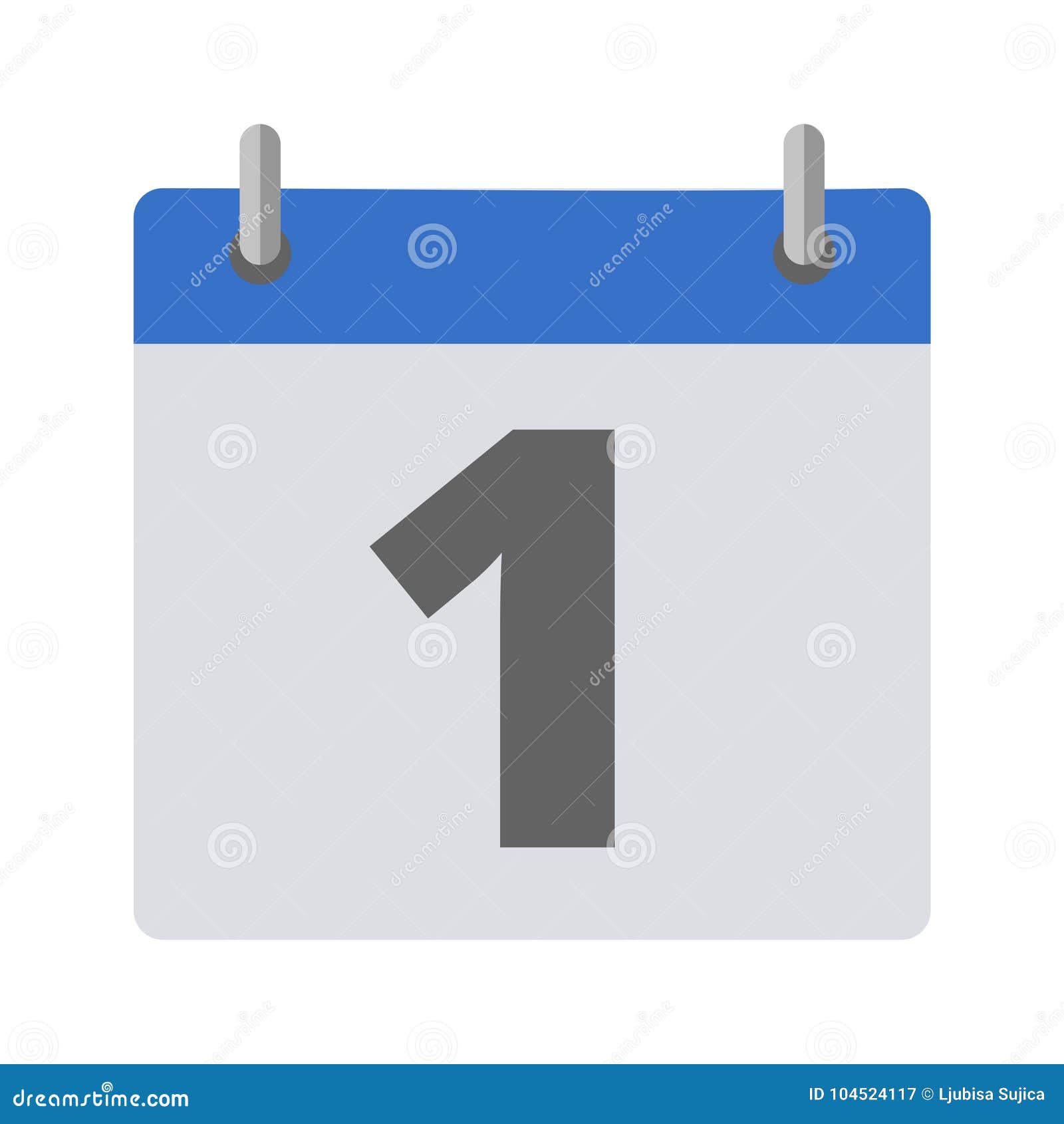 Calendar icon - number 1 stock vector. Illustration of event - 104524117