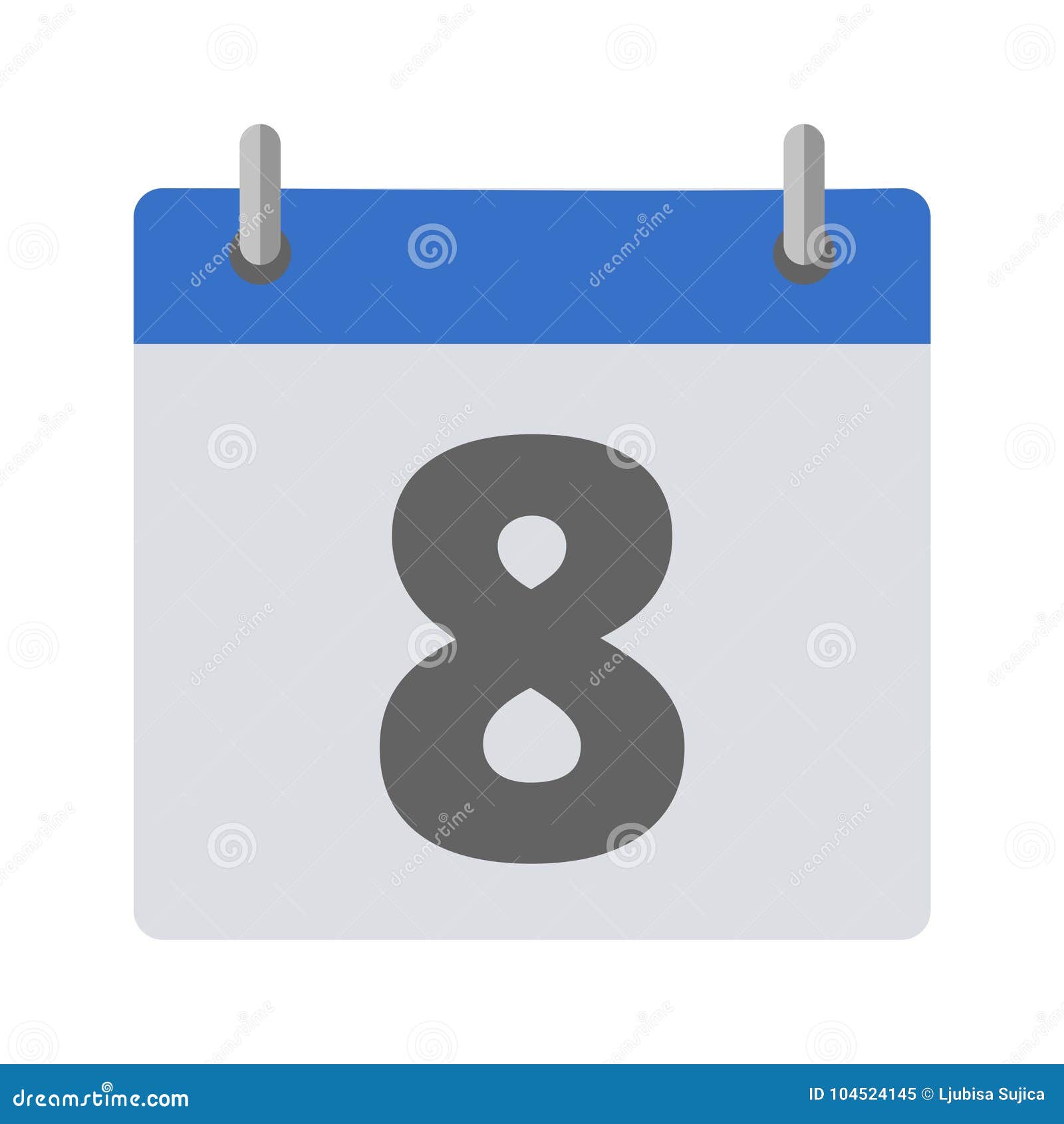 Calendar icon - number 8 stock vector. Illustration of event - 104524145