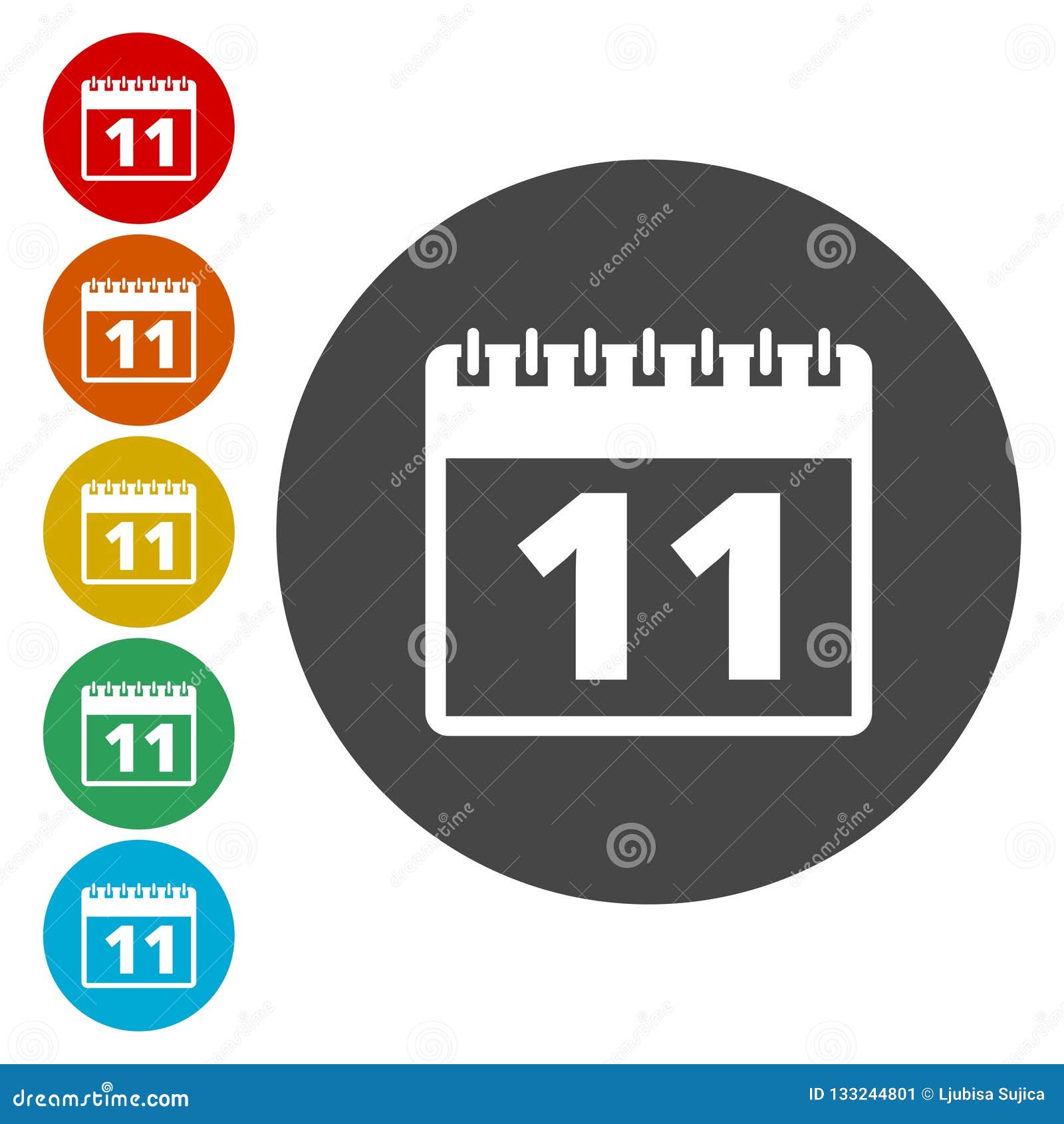 Calendar icon - number 11 stock vector. Illustration of number - 133244801