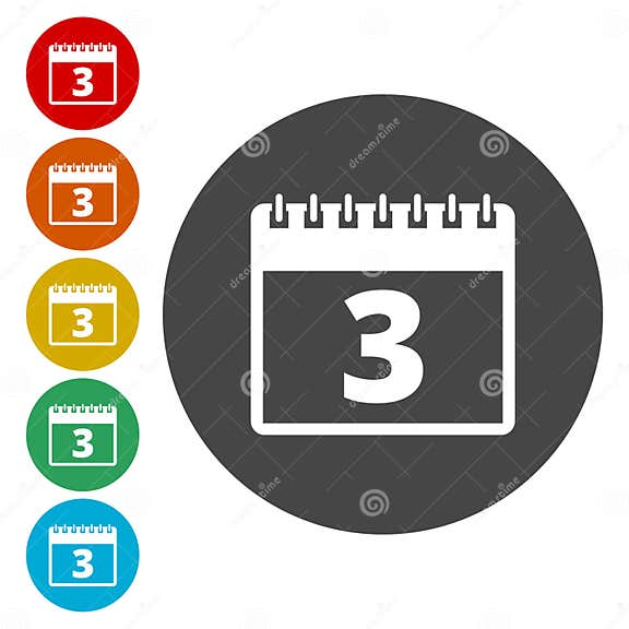 Calendar icon - number 3 stock vector. Illustration of appointment ...