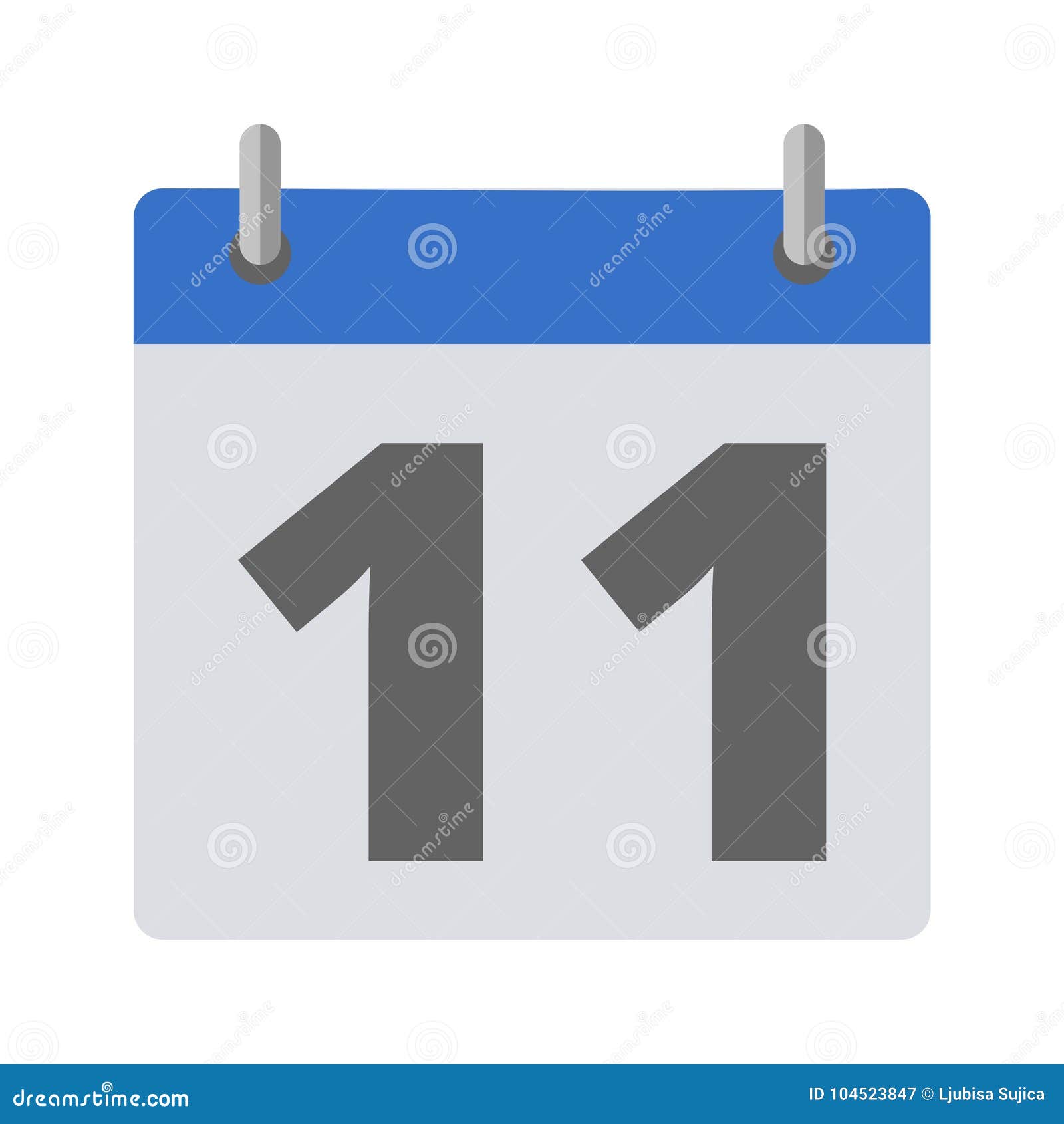 Calendar icon - number 11 stock vector. Illustration of agenda - 104523847