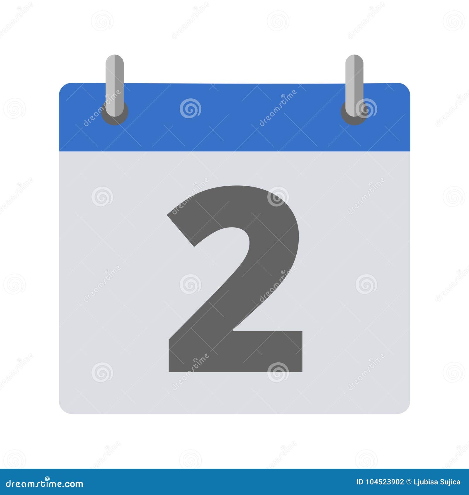 Calendar icon - number 2 stock vector. Illustration of binder - 104523902