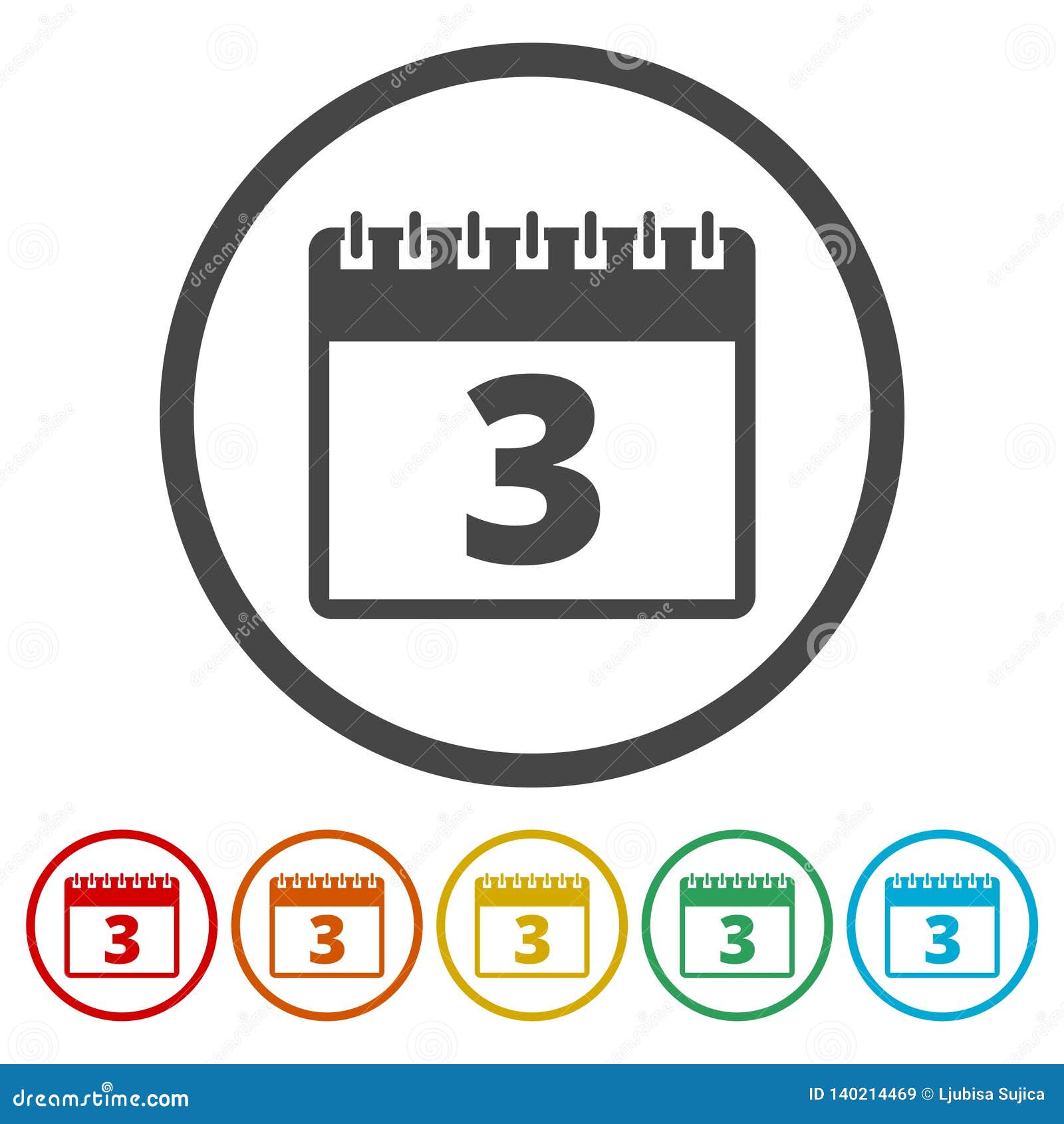 Calendar icon - number 3 stock vector. Illustration of decoration ...