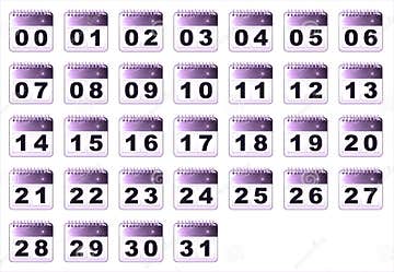 Calendar Icon Numbers stock illustration. Illustration of detailed ...
