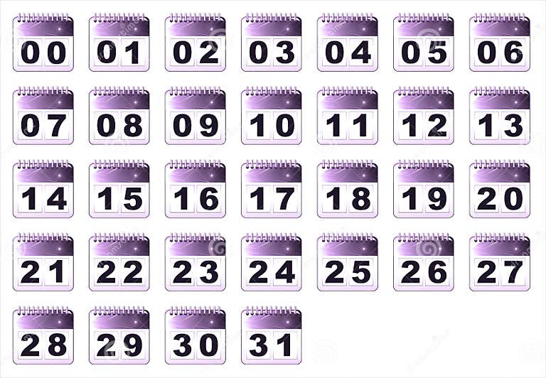 Calendar Icon Numbers stock illustration. Illustration of detailed ...