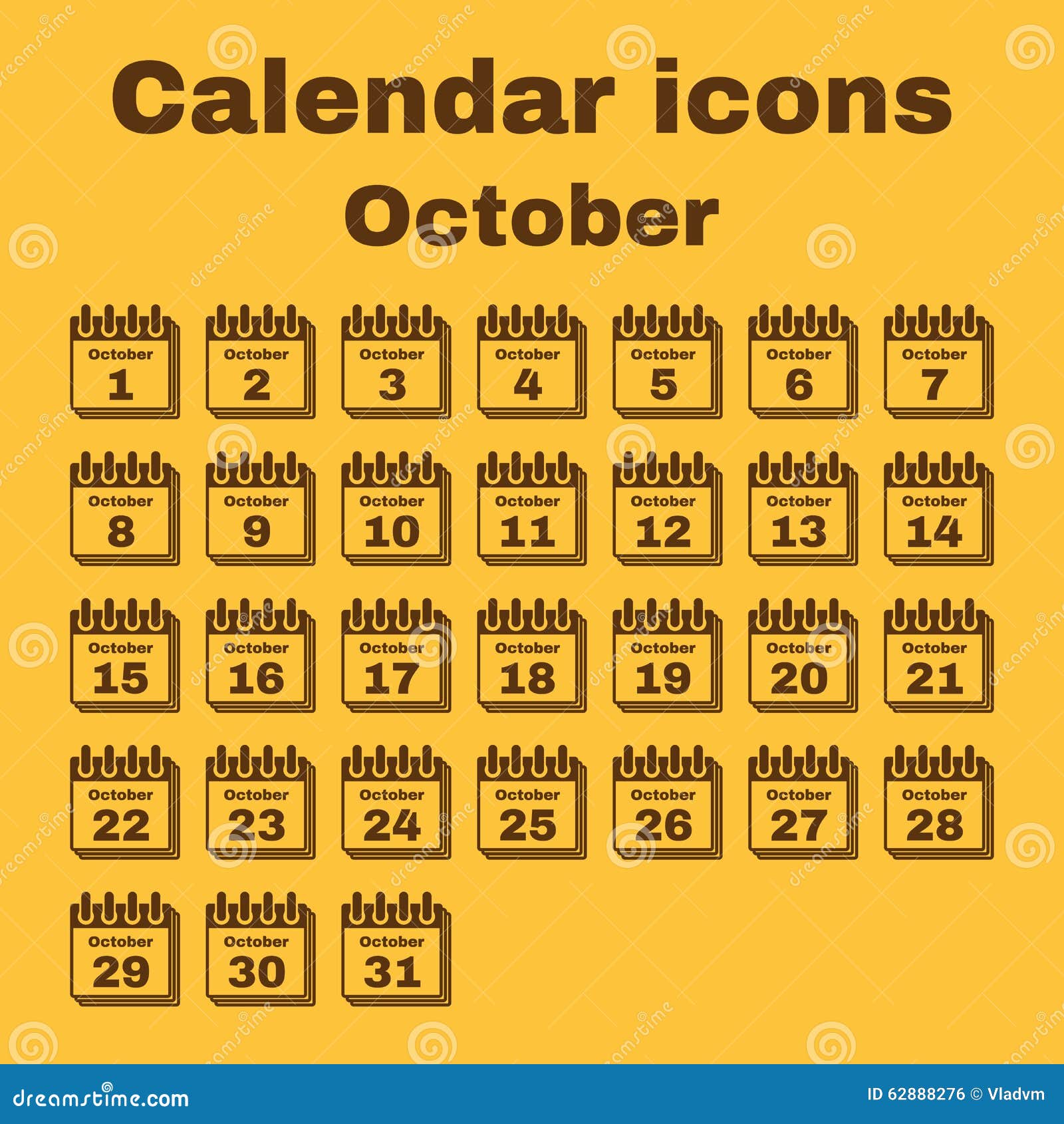 The Calendar Icon. October Symbol Stock Illustration - Illustration of ...