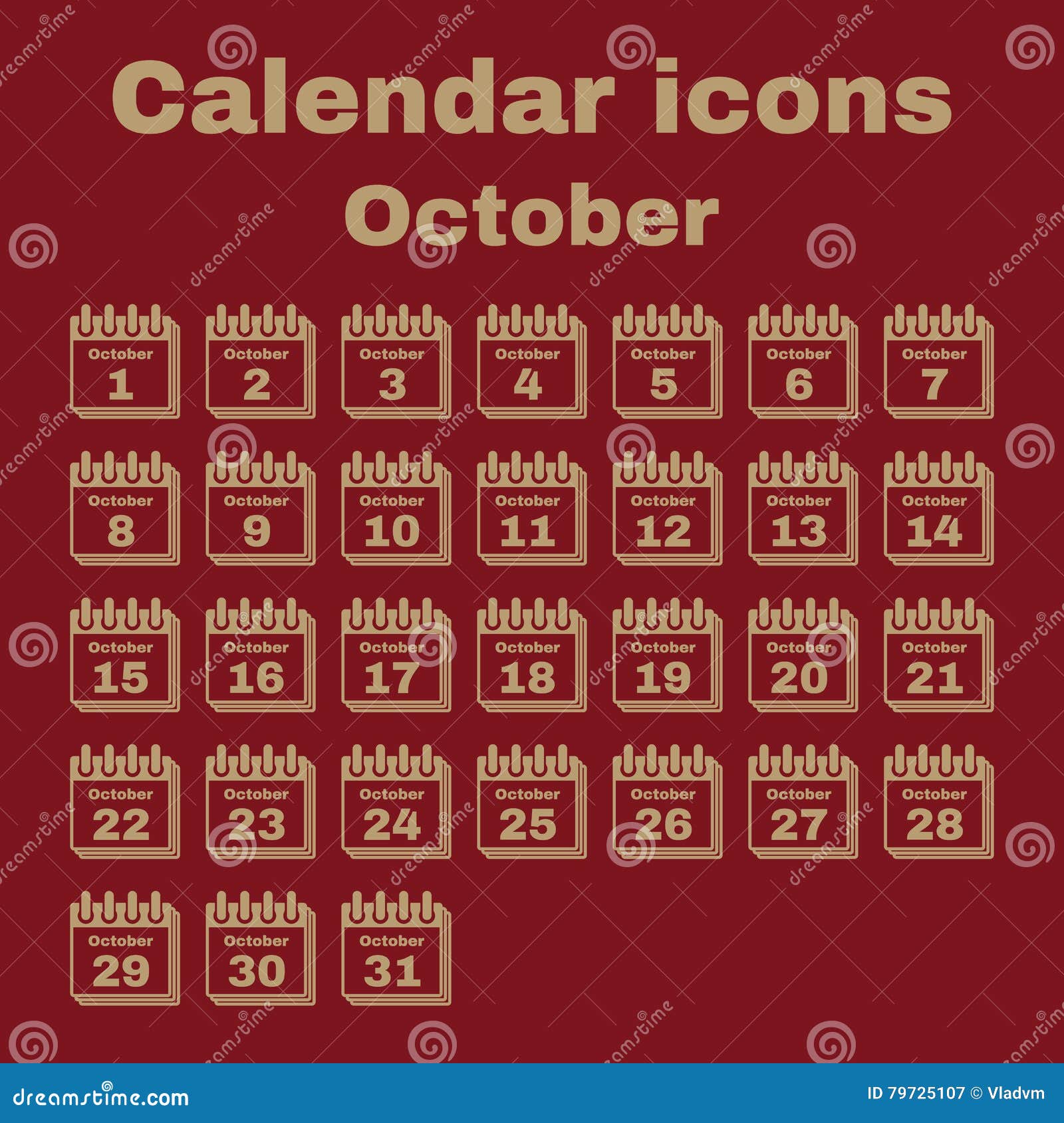The Calendar Icon. October Symbol Stock Vector - Illustration of ...