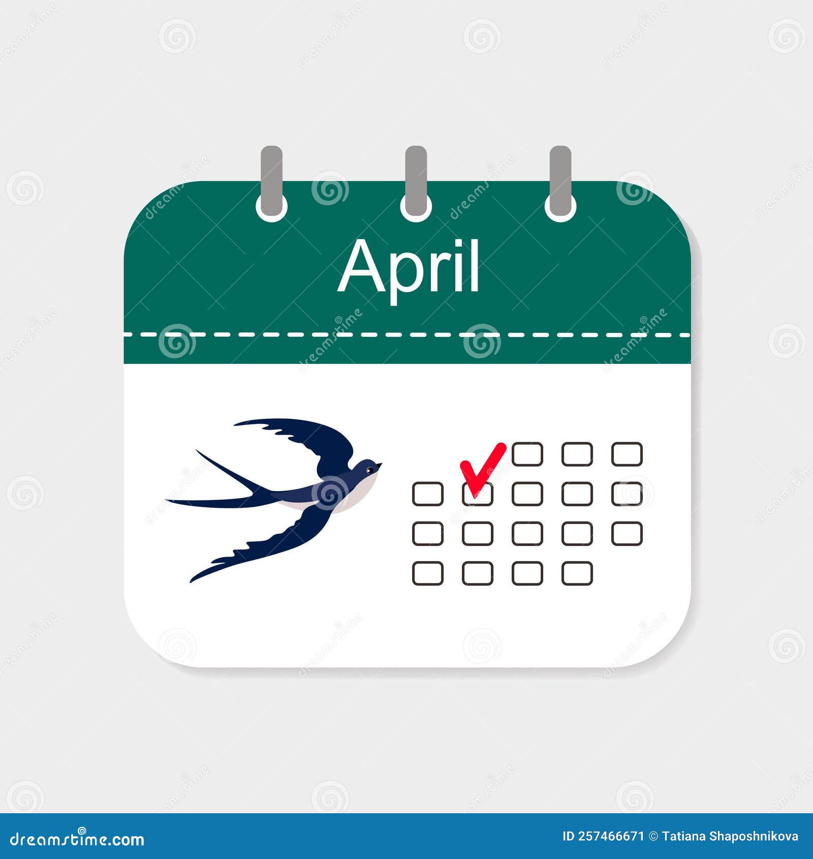 Calendar Icon with Pattern. April Stock Vector - Illustration of ...