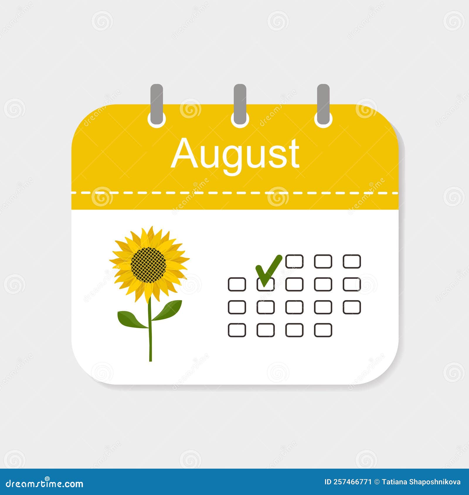 Calendar Icon with Pattern. August Stock Vector - Illustration of ...