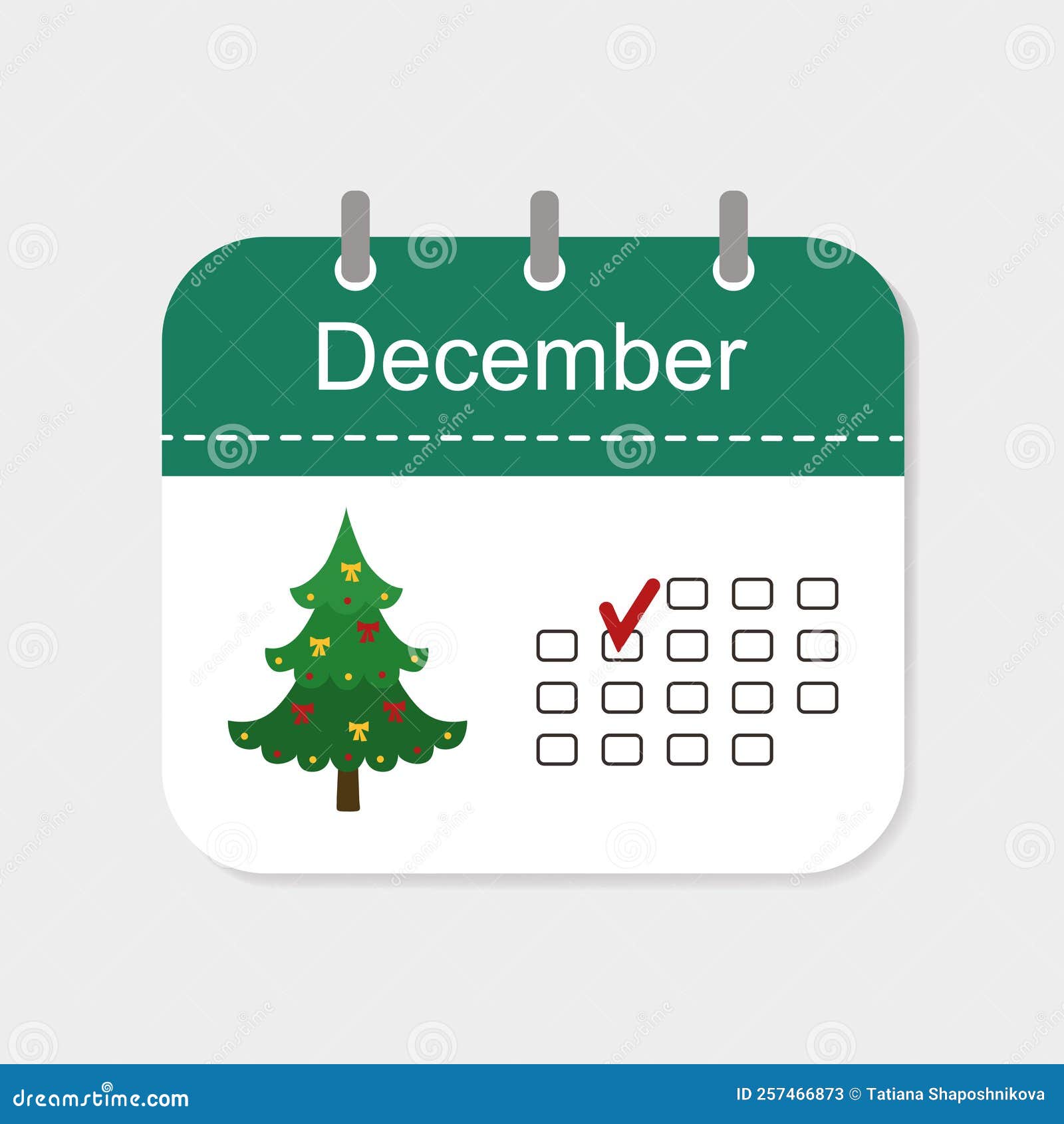 Calendar Icon with Pattern. December Stock Vector - Illustration of ...