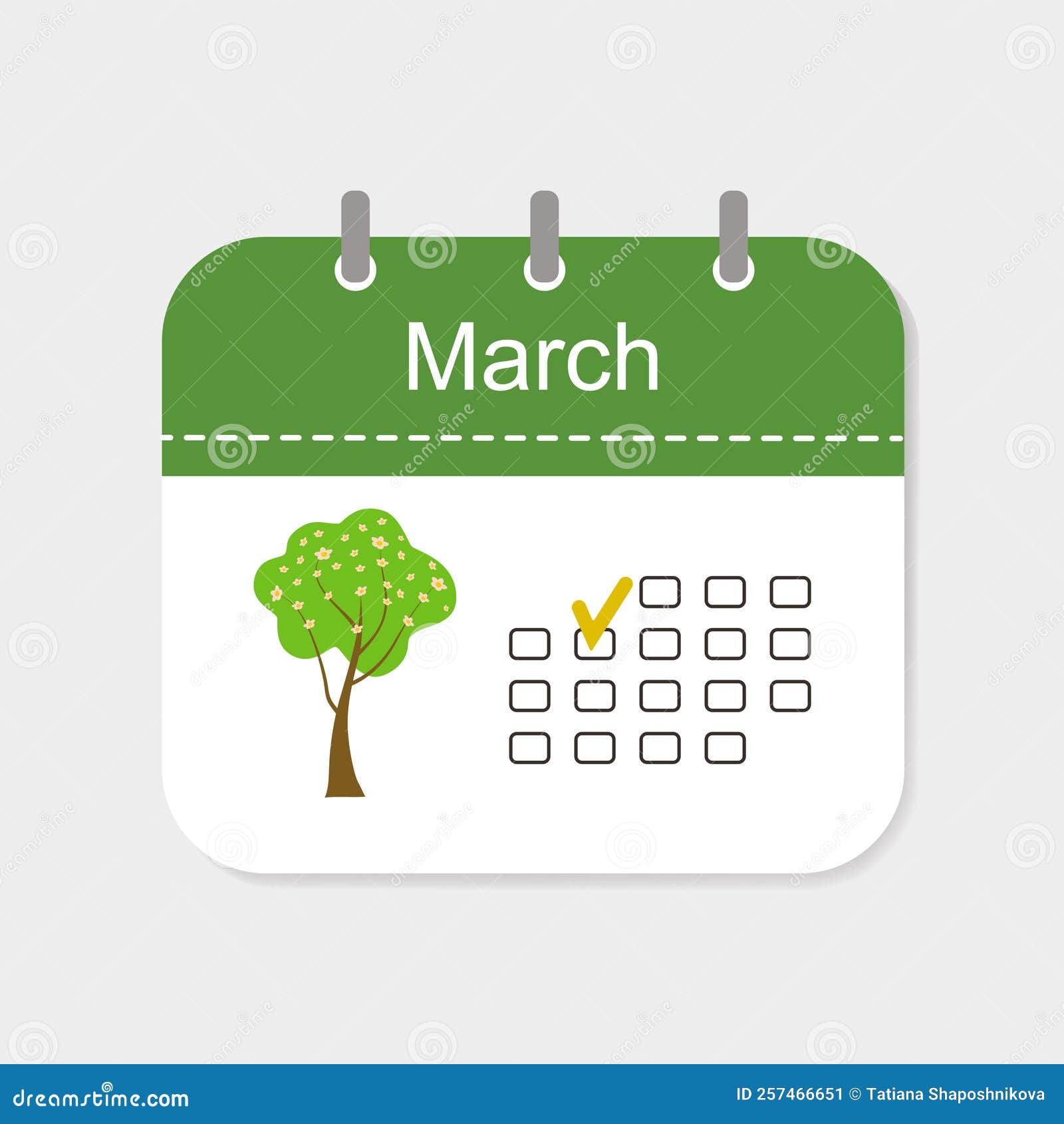 Calendar Icon with Pattern. March Stock Vector - Illustration of date ...