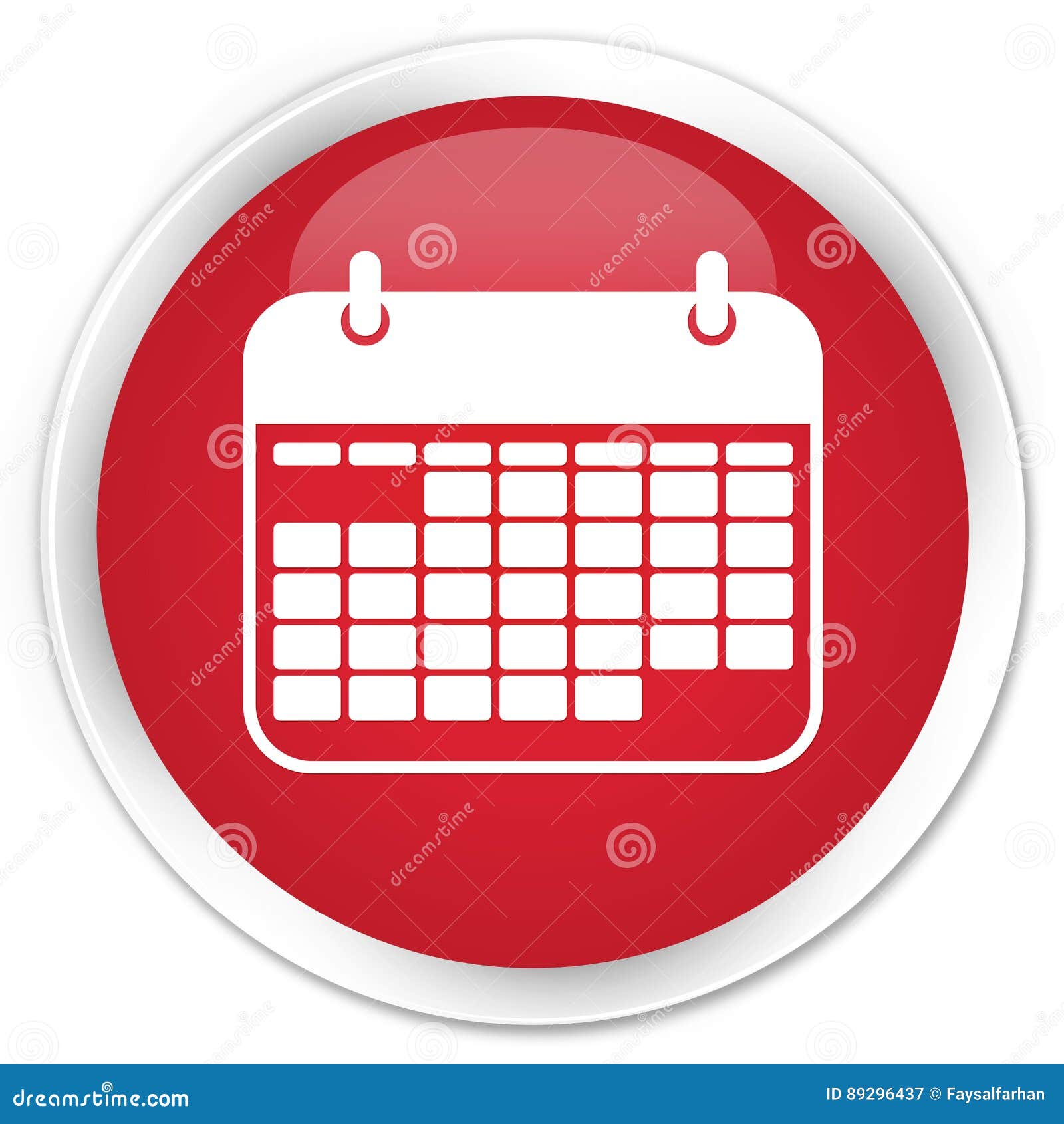 Calendar Icon Premium Red Round Button Stock Illustration ...
