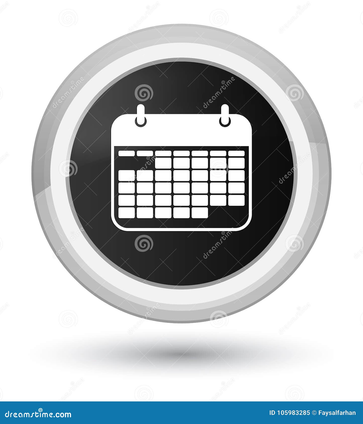 Calendar Icon Prime Black Round Button Stock Illustration ...