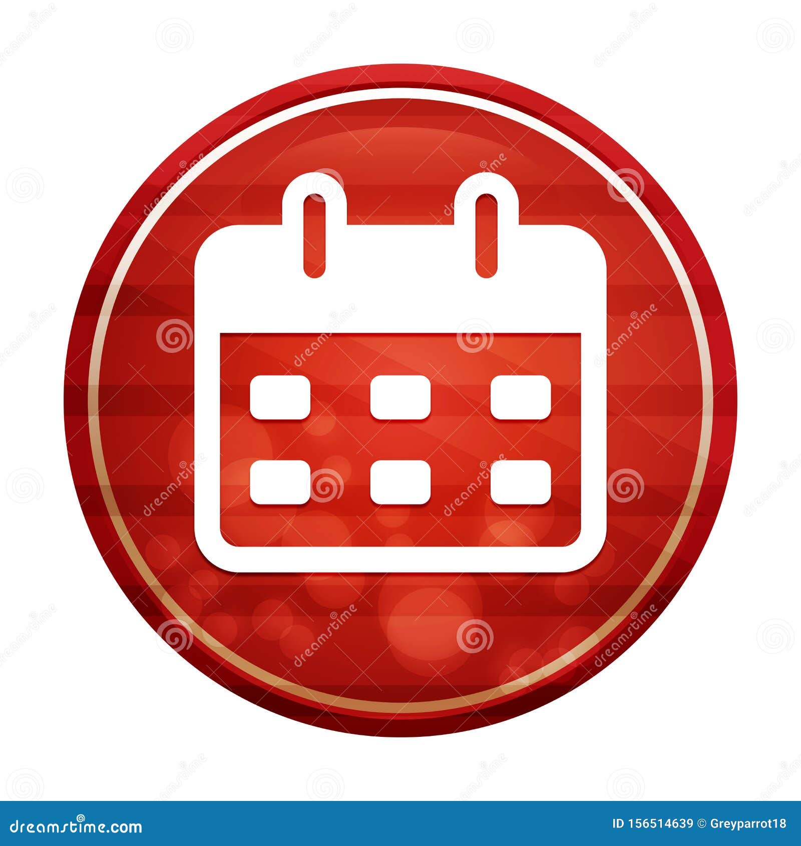 Calendar Icon Realistic Diagonal Motion Red Round Button Illustration ...