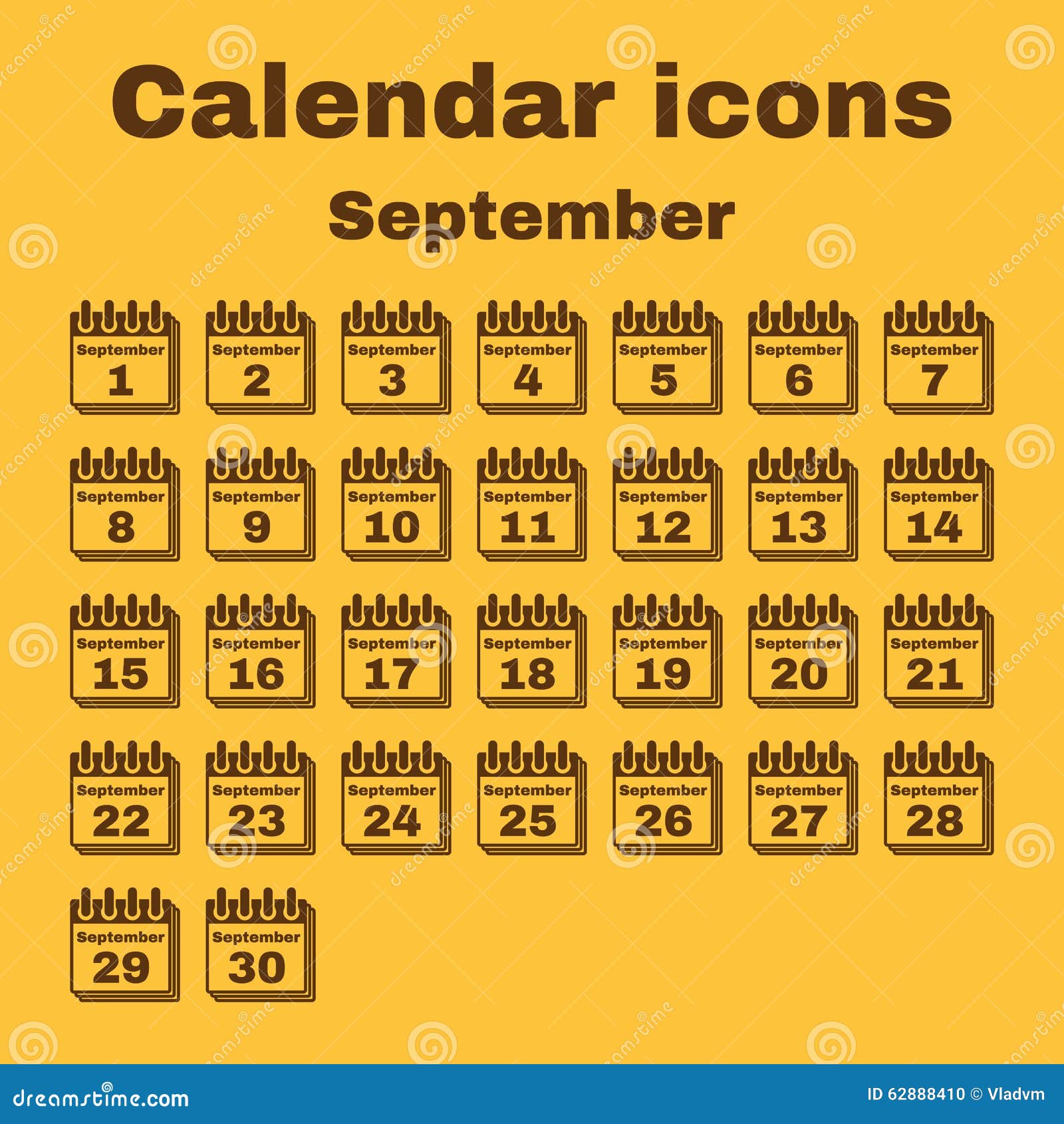 The Calendar Icon. September Symbol. Flat Stock Illustration ...