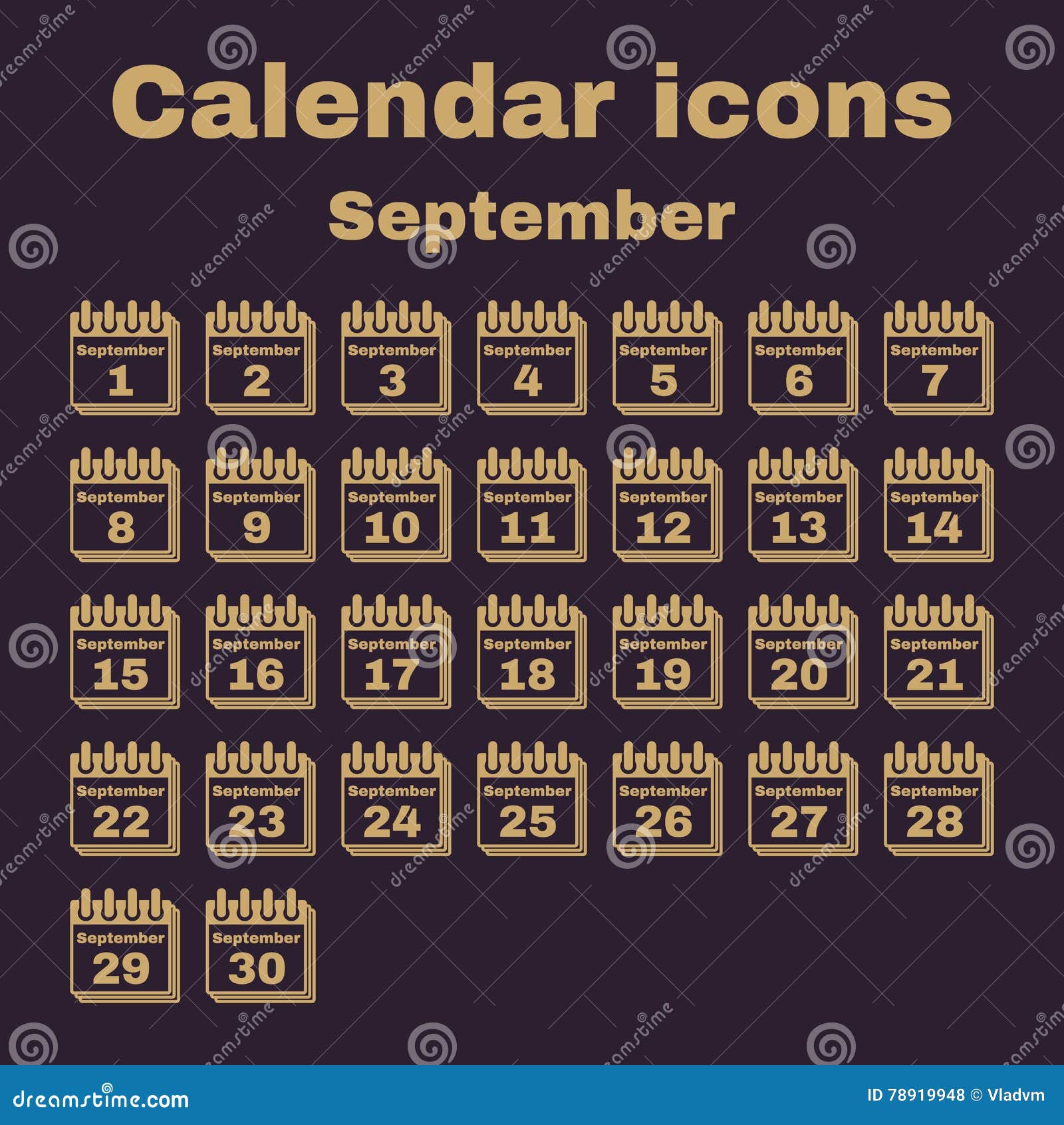 The Calendar Icon. September Symbol Stock Vector - Illustration of ...