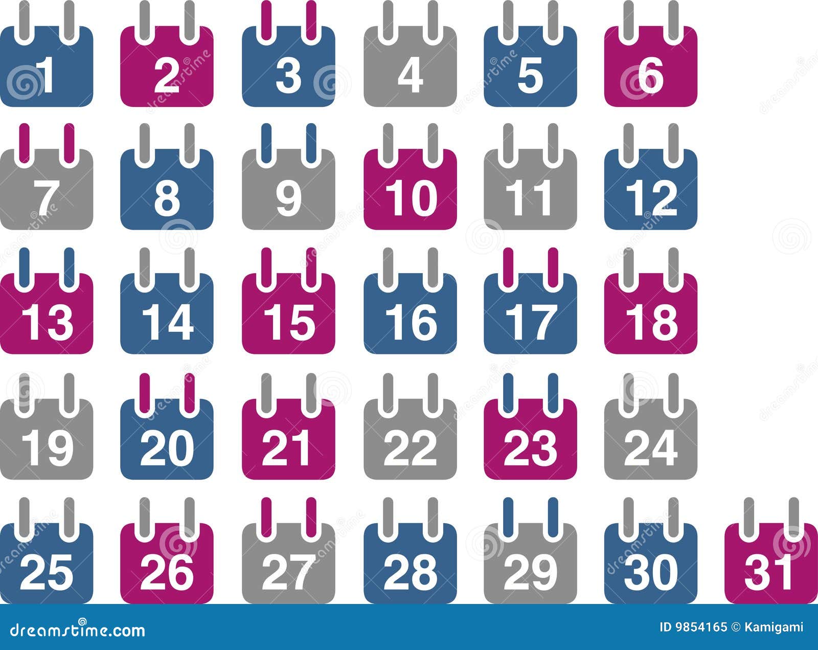 Calendar icon set stock vector. Illustration of icon, week - 9854165